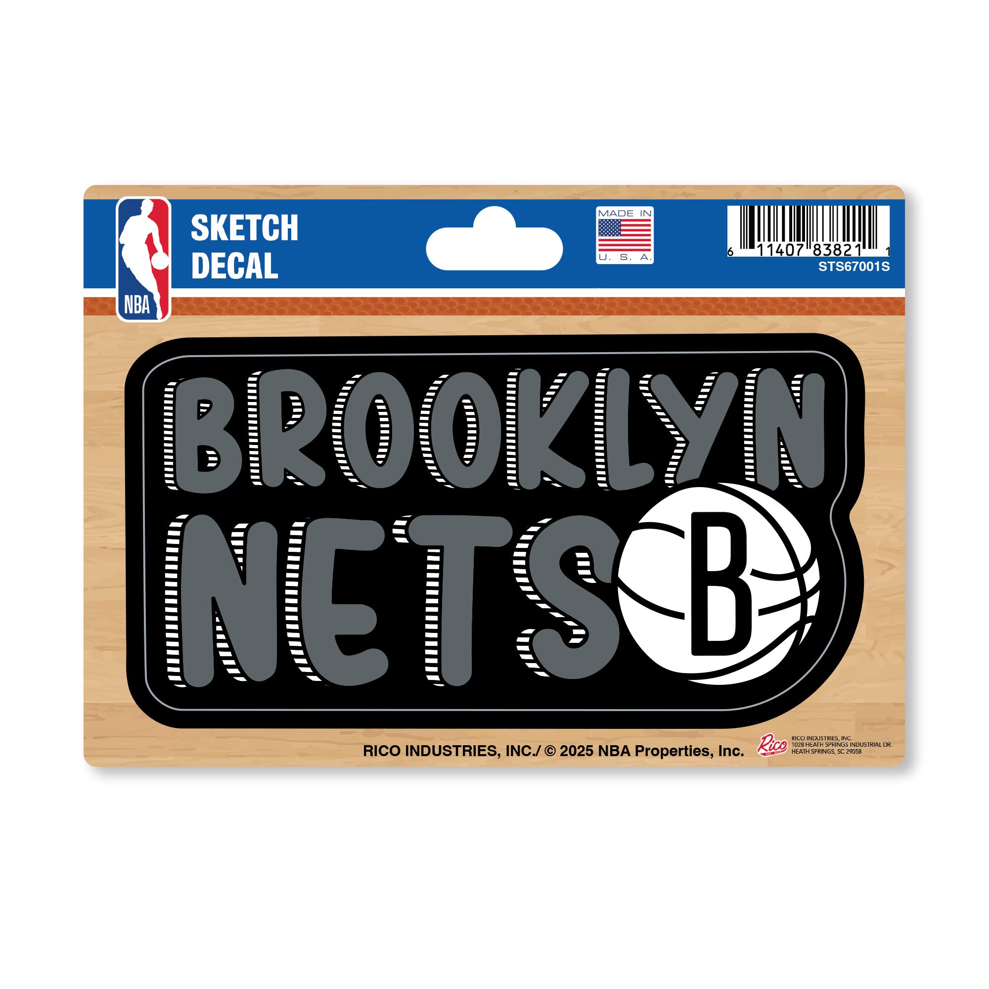 Brooklyn Nets 4 X 6" Sketch Decal
