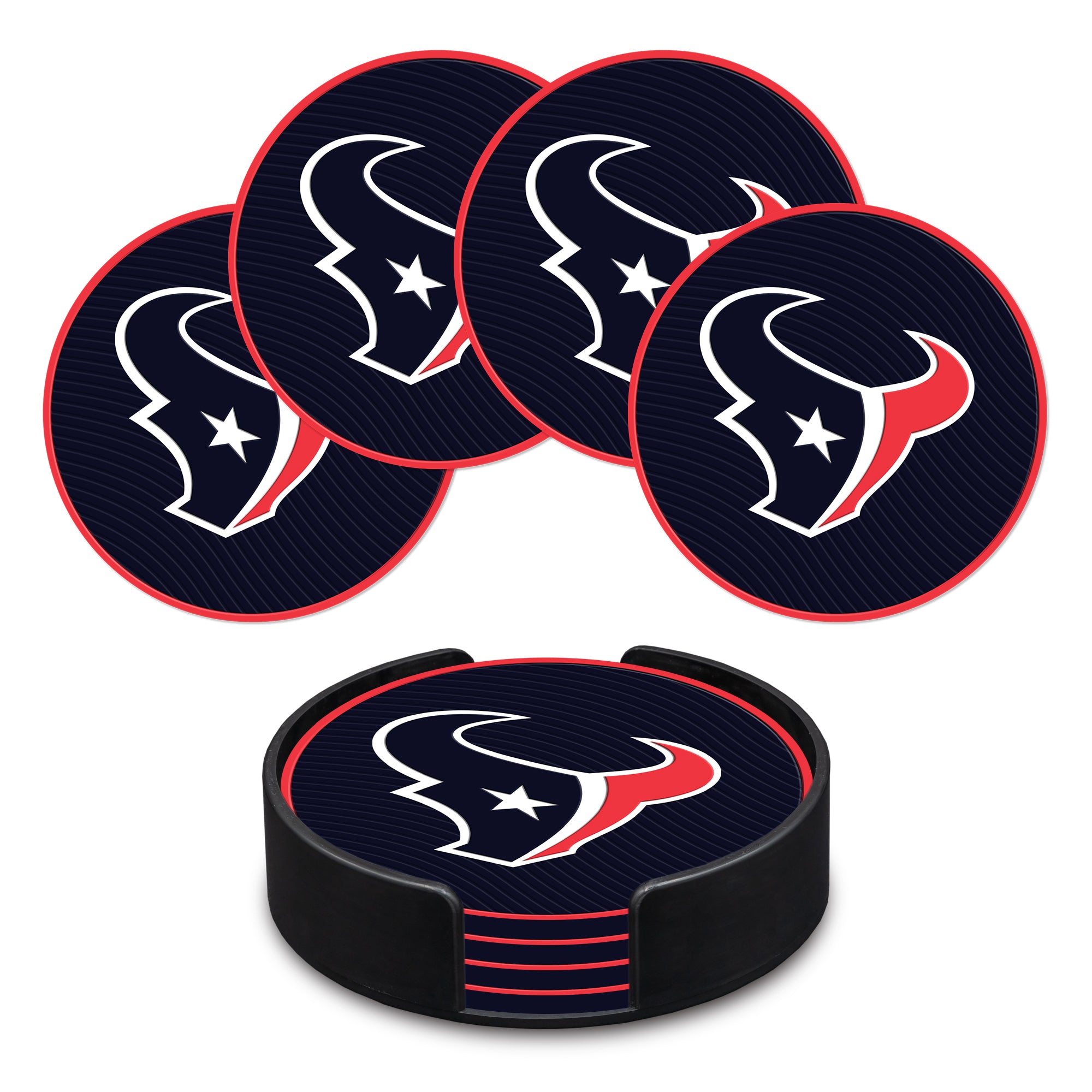 Houston Texans 4" Molded PVC Coaster (4-Pack)
