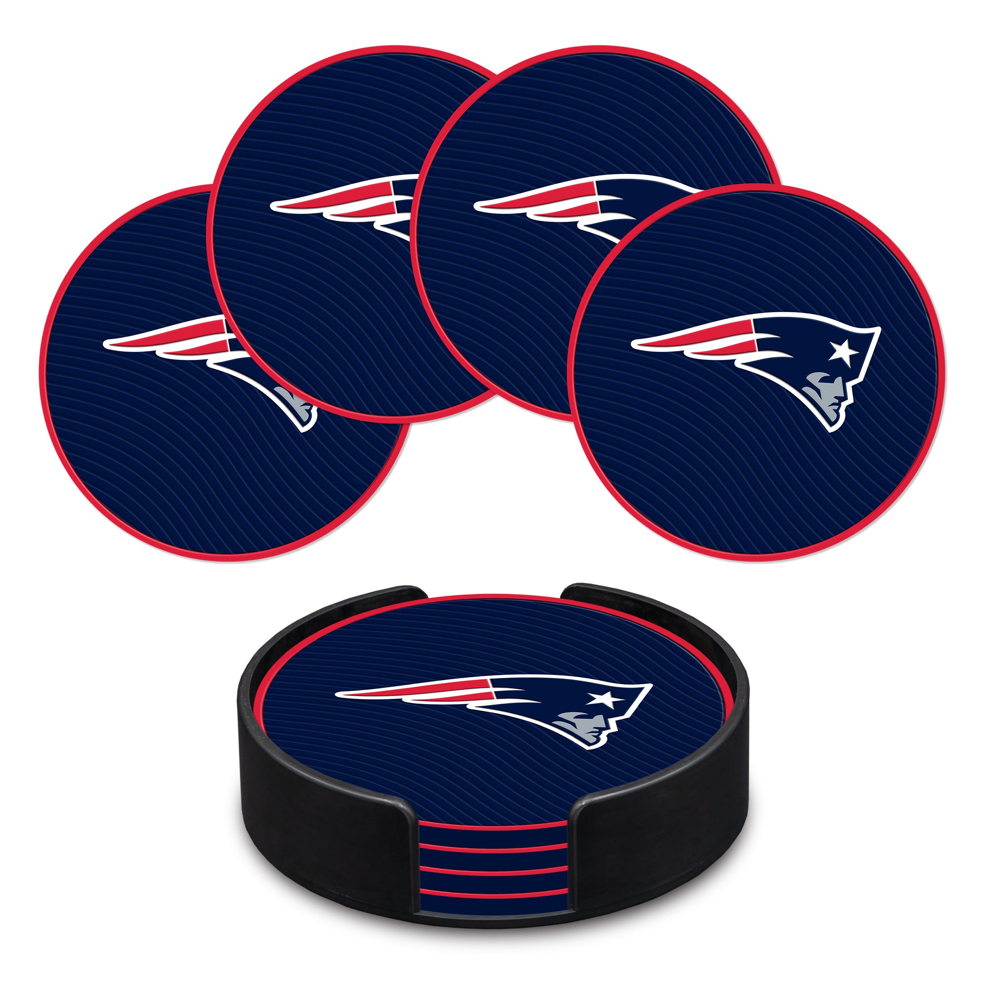 New England Patriots 4" Molded PVC Coaster (4-Pack)