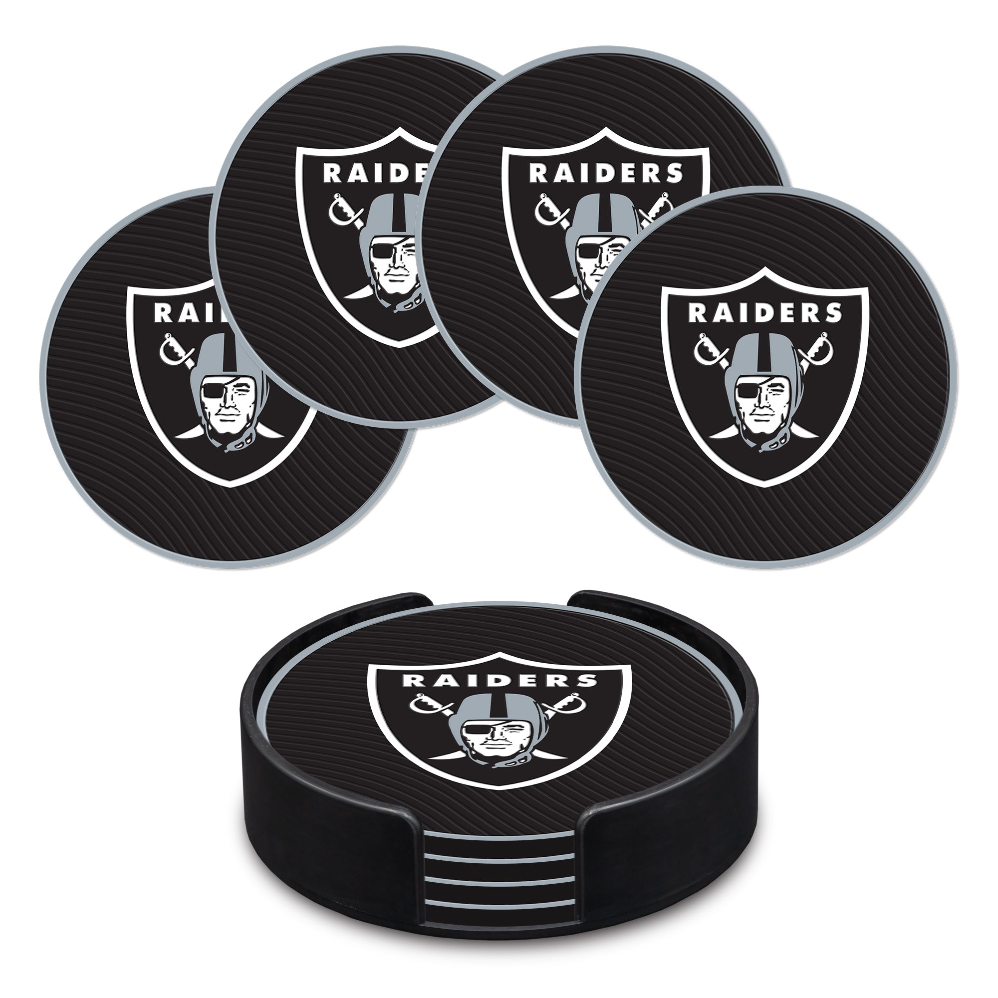 Las Vegas Raiders 4" Molded PVC Coaster (4-Pack)