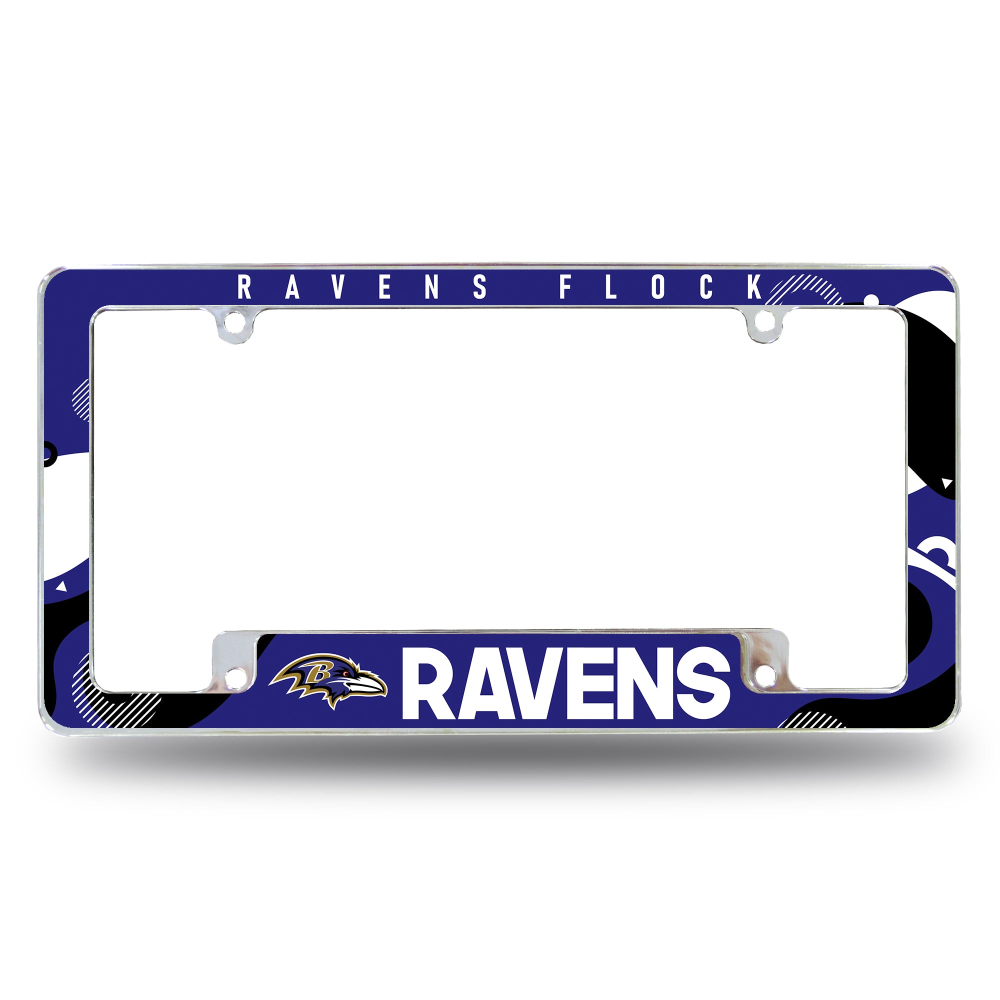Ravens Wave All Over Chrome Frame