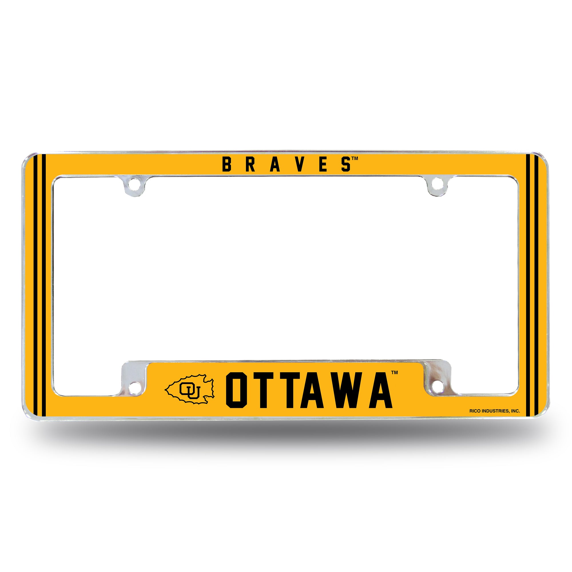 Ottawa Braves All Over Chrome License Plate Frame