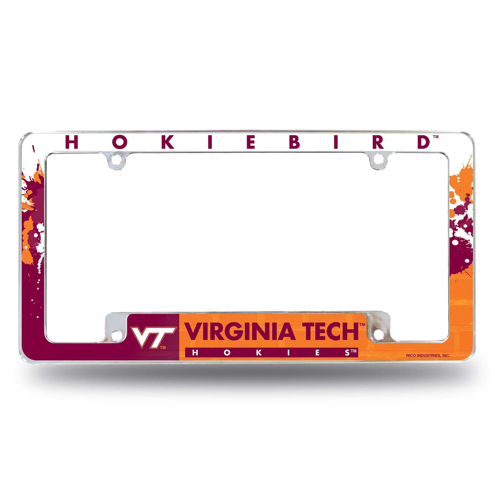 Virginia Tech All Over Chrome Frame