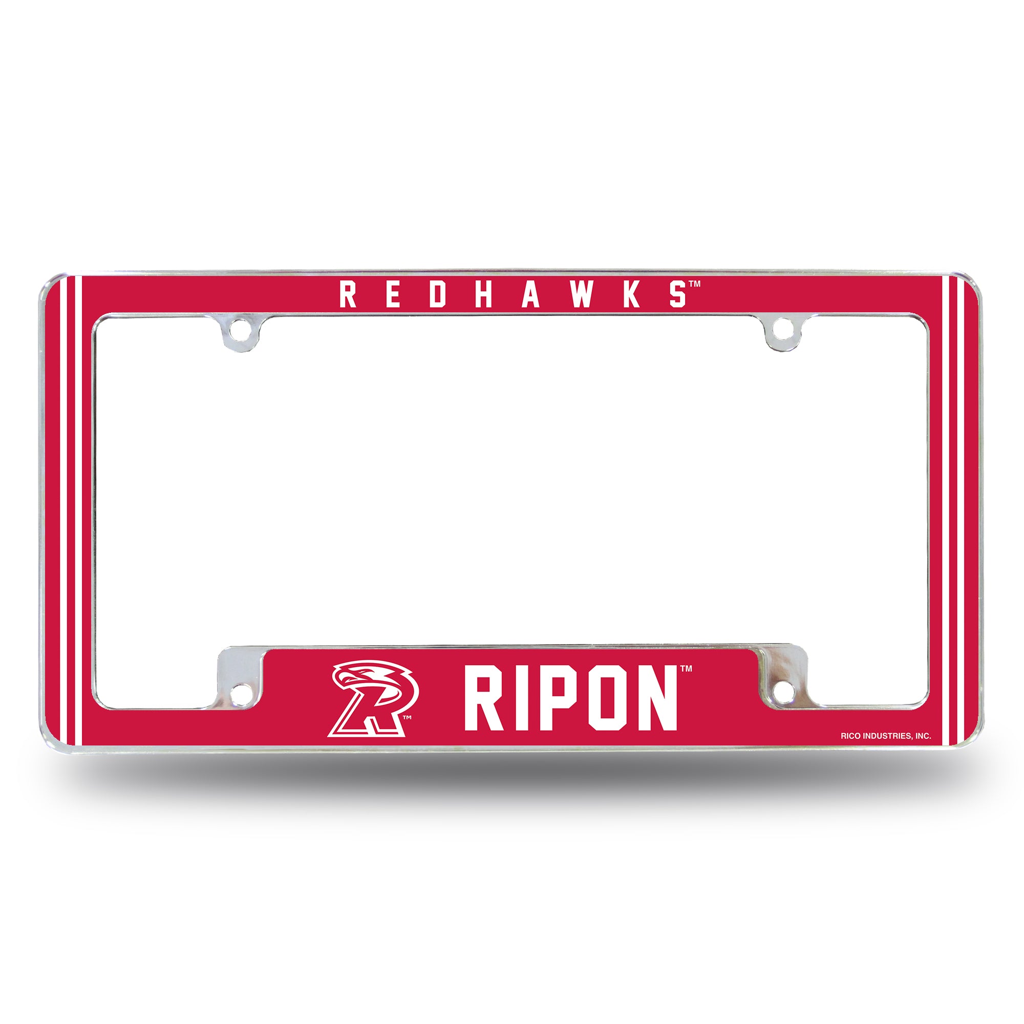 Ripon Red Hawks All Over Chrome License Plate Frame