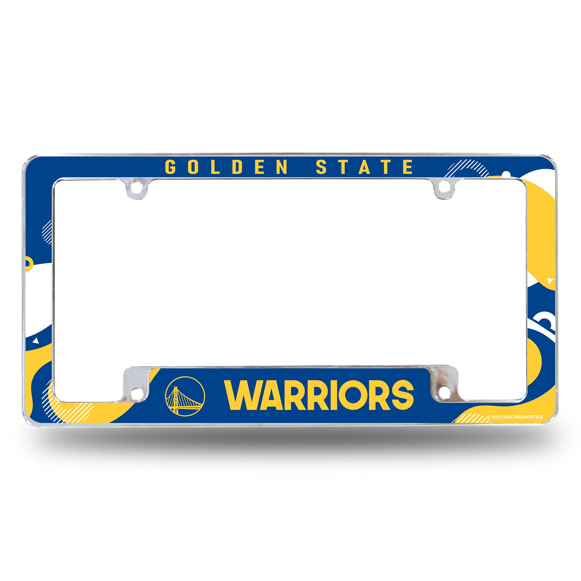 Warriors Wave All Over Chrome Frame