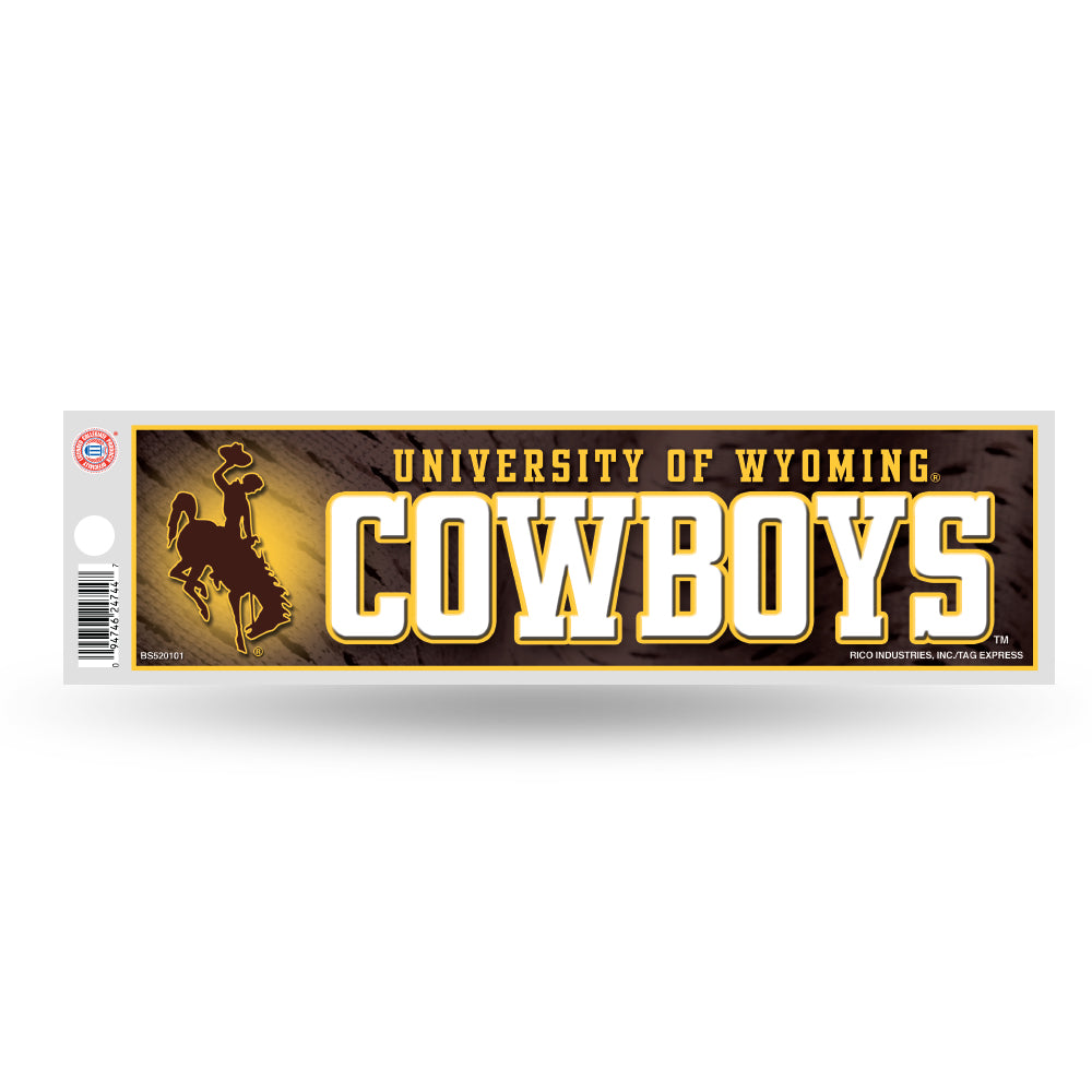 NCAA Wyoming Cowboys 3" x 12" Car/Truck/Jeep Bumper Sticker By Rico In