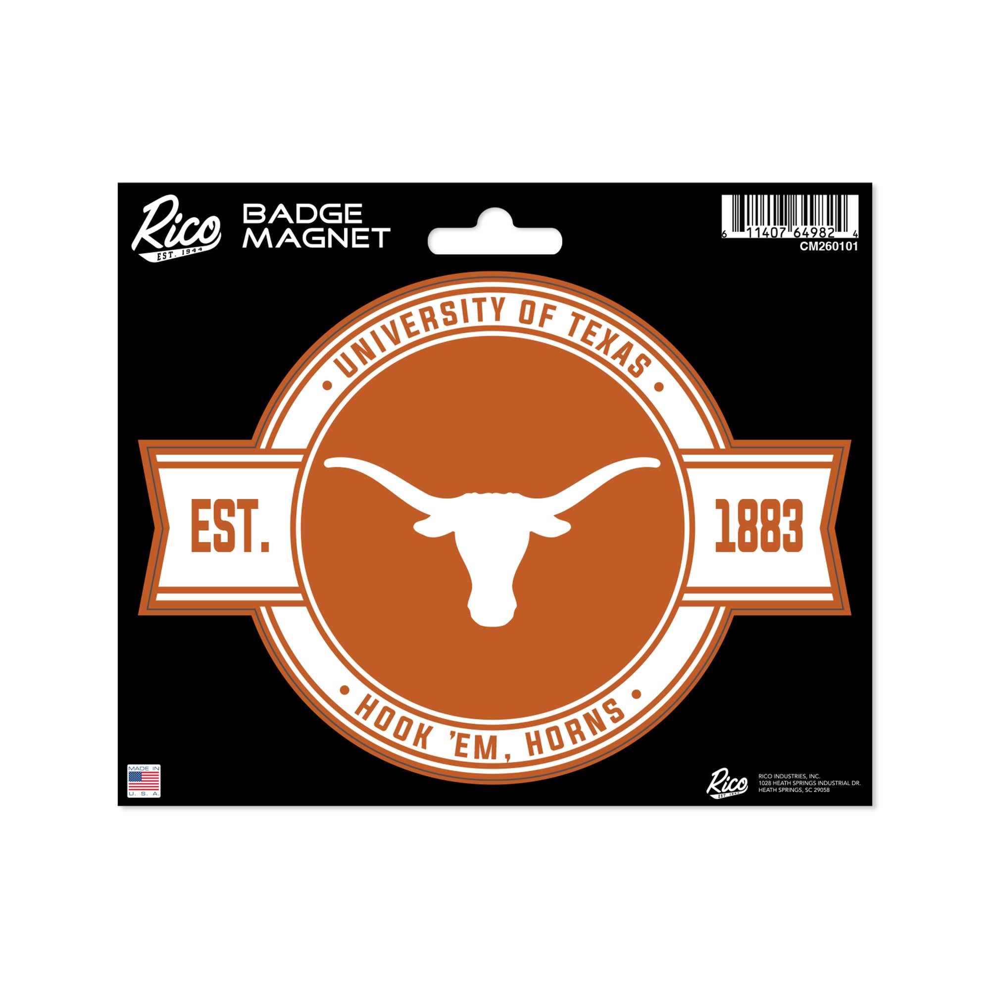 Texas Longhorns Badge Magnet