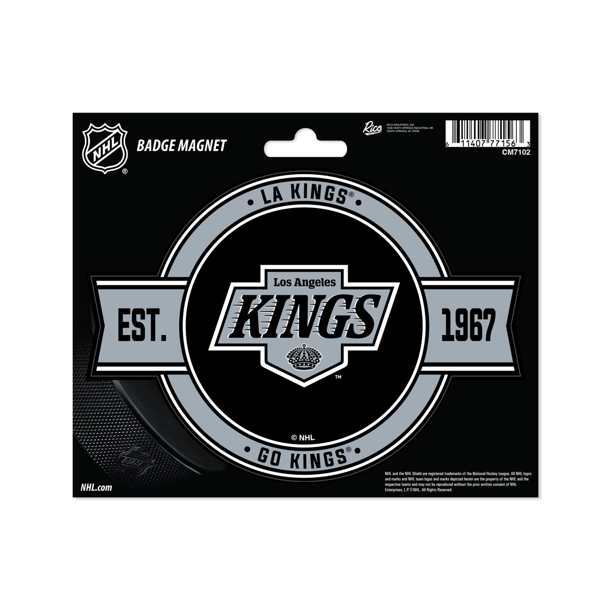 LA Kings Badge Magnet - EST. 1967