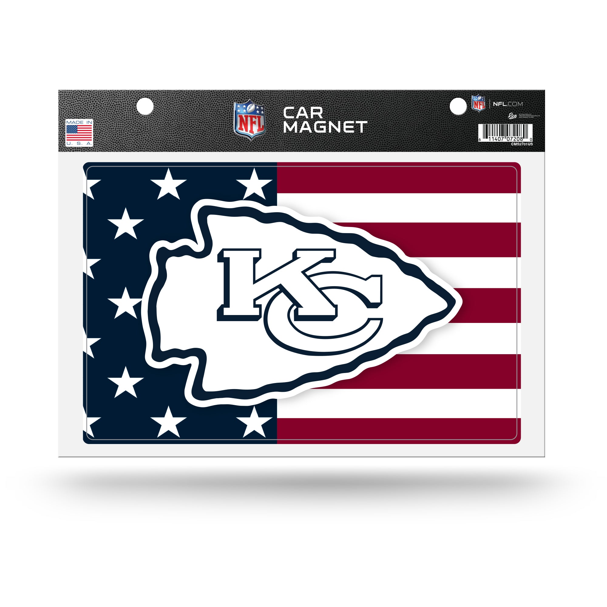 Kansas City Chiefs USA Patriotic Design Car Magnet Sheet