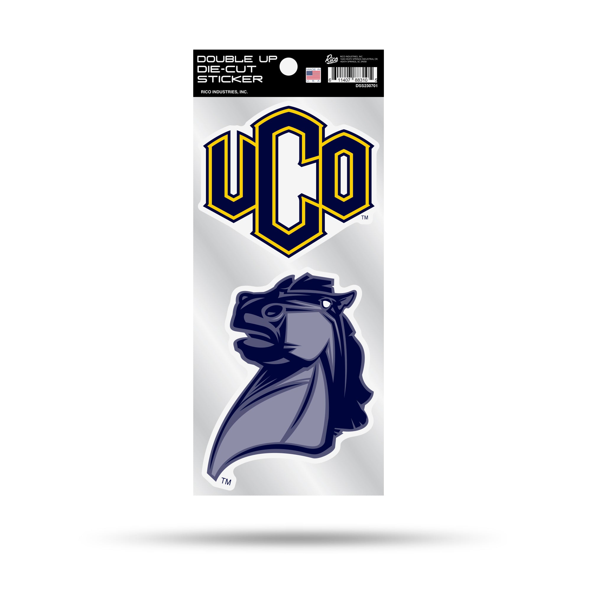Central Oklahoma Bronchos Double Up Die Cut Sticker