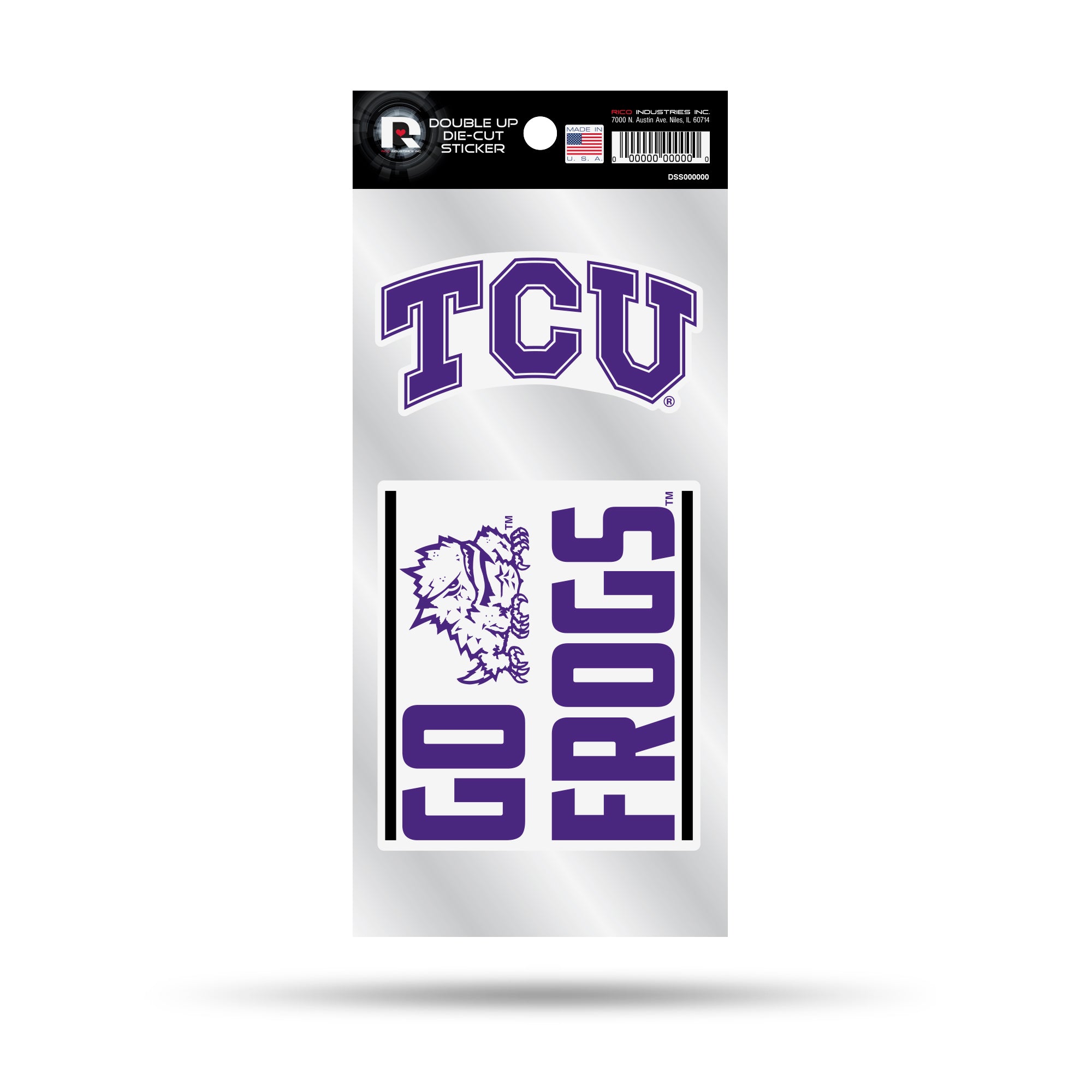 Tcu Double Up Die Cut Sticker