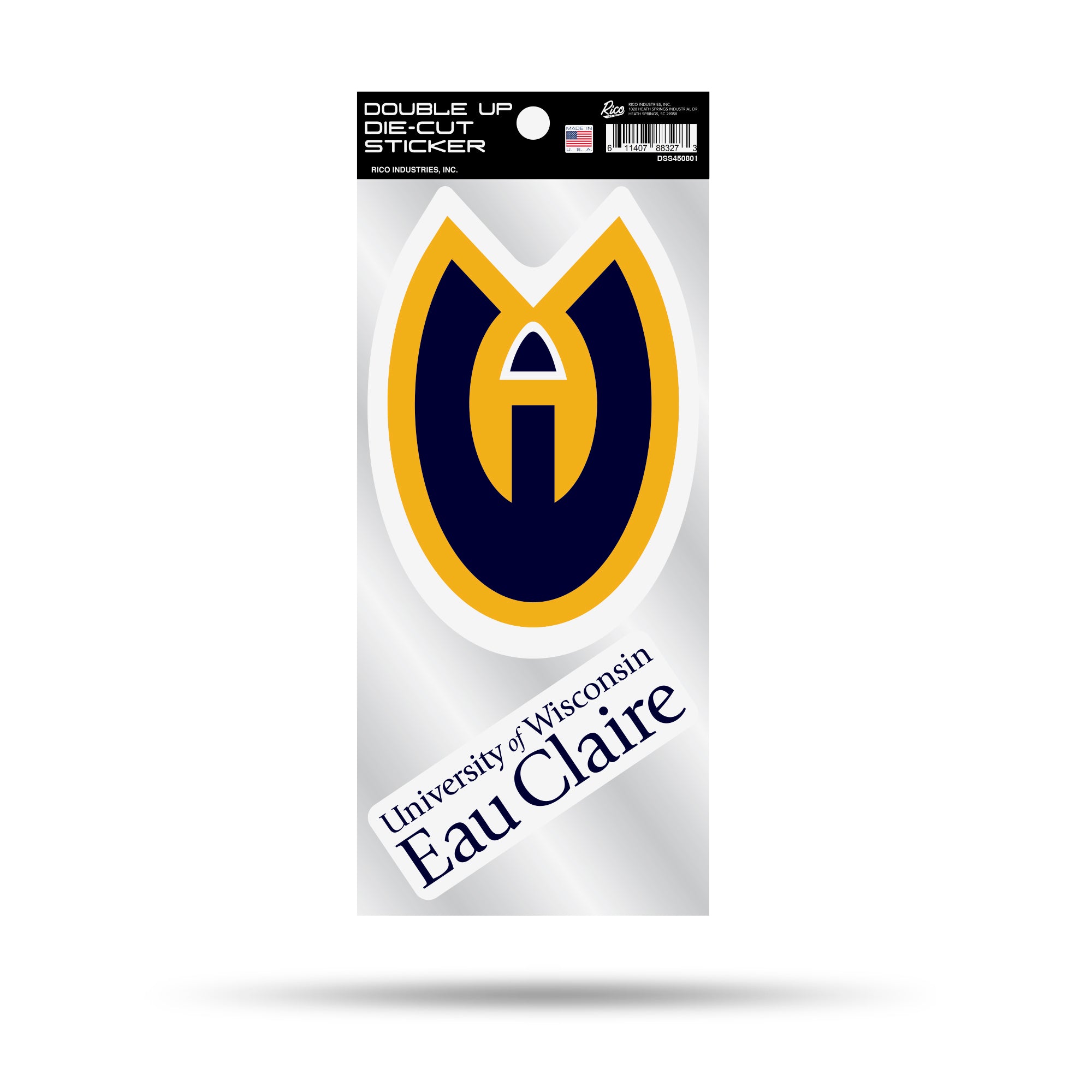 Wisconsin-Eau Claire Blugolds Double Up Die Cut Sticker