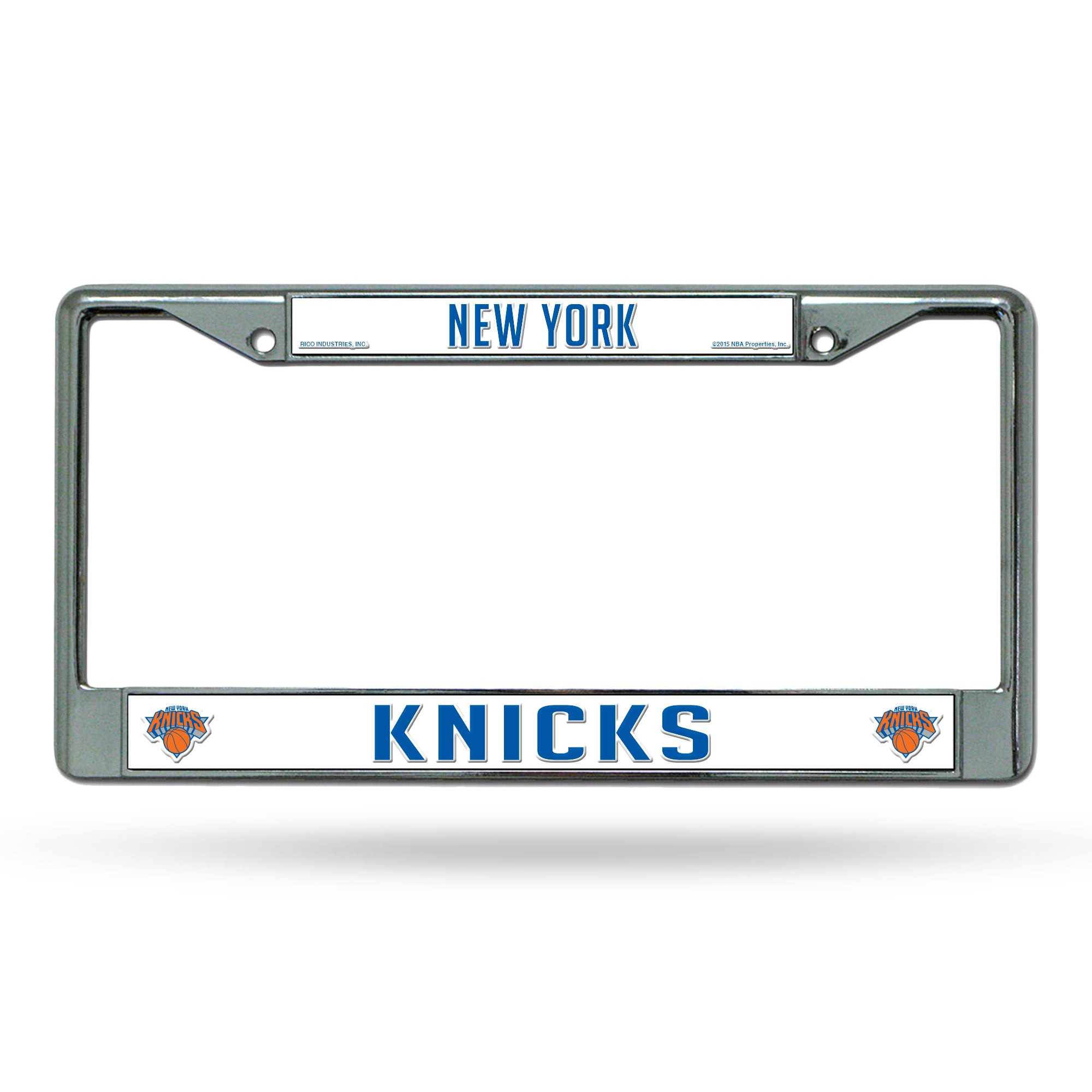 NBA New York Knicks 12" x 6" Silver Chrome Car/Truck/SUV Auto Accessor