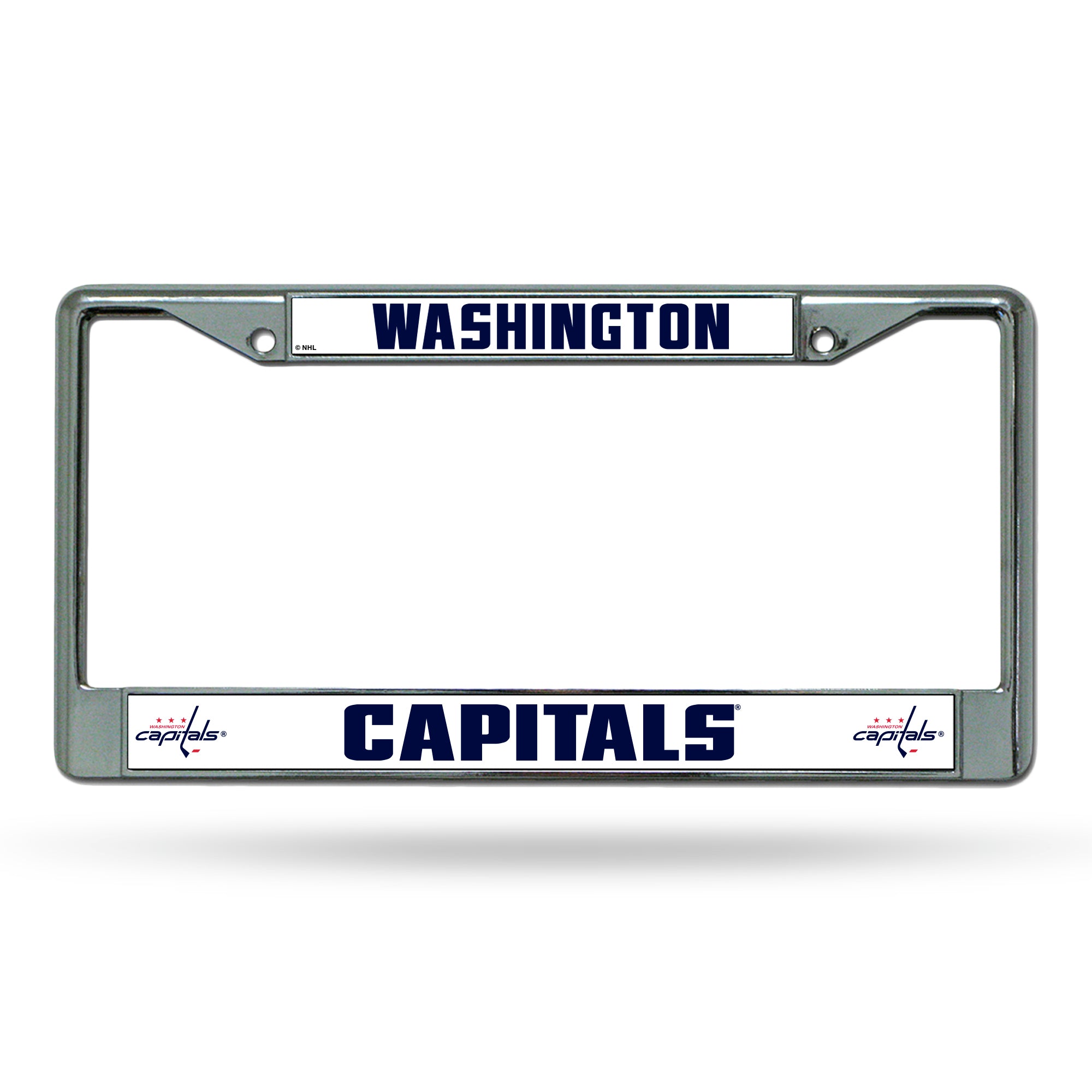 NHL Washington Capitals 12" x 6" Silver Chrome Car/Truck/SUV Auto Acce