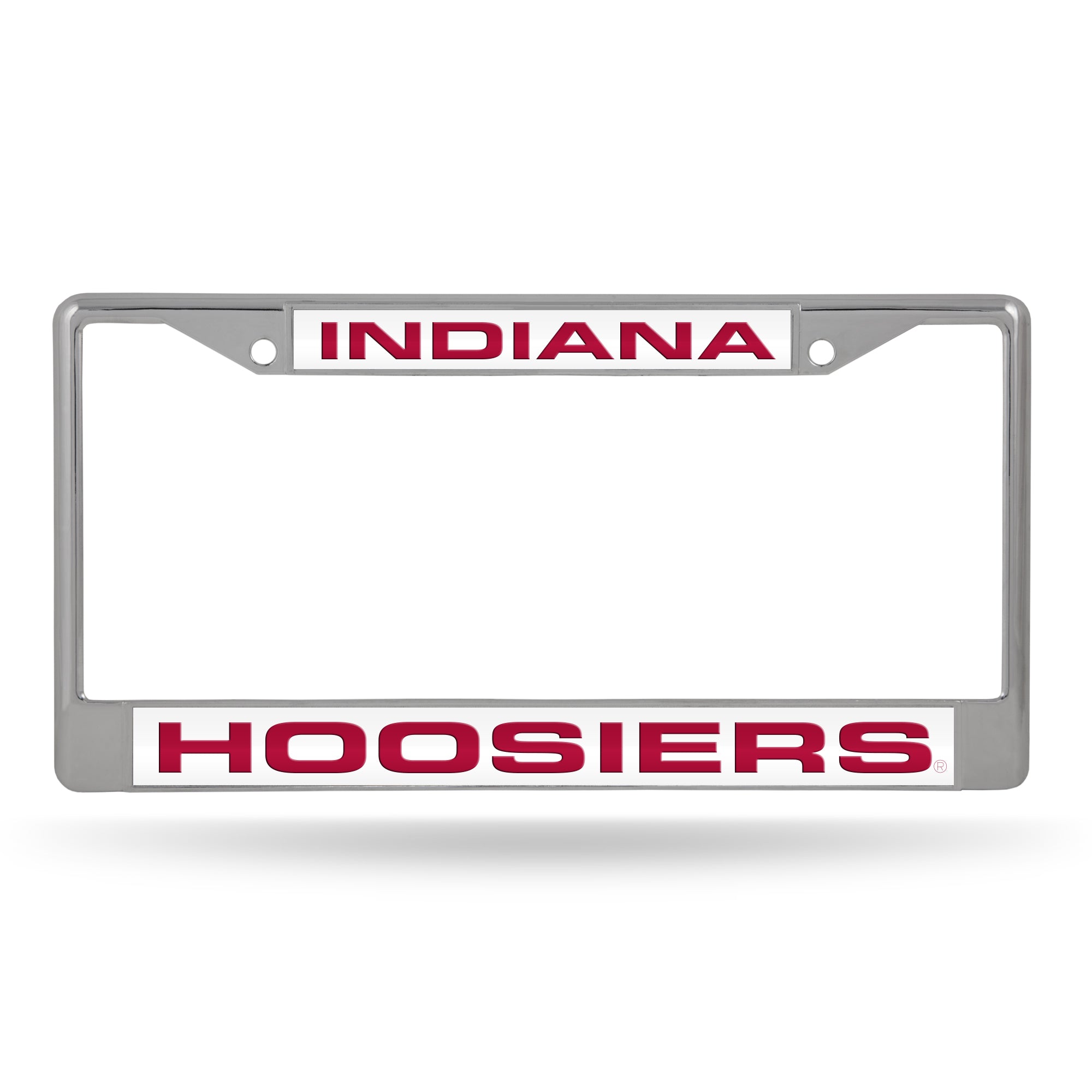 Indiana Hoosiers Laser Chrome Frame (Crimson Lettering On White)
