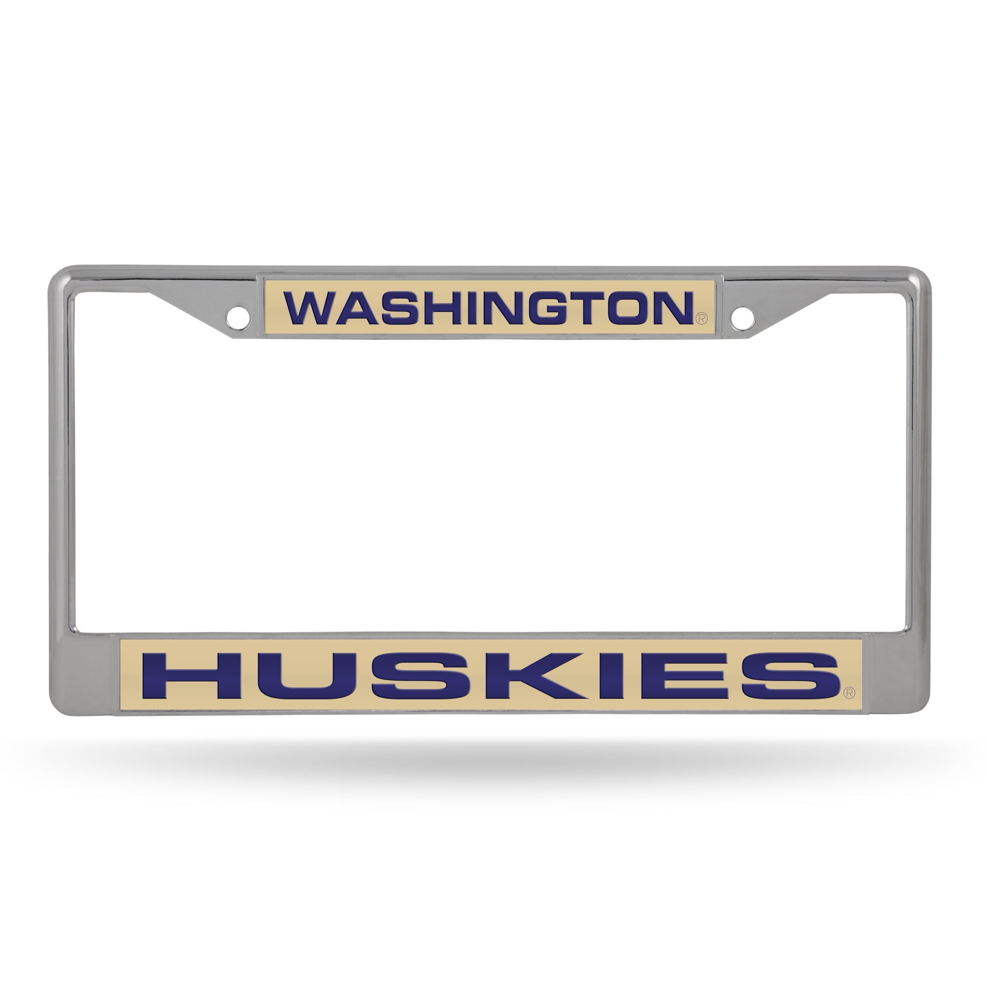 Washington Huskies Laser Chrome 12 x 6 License Plate Frame