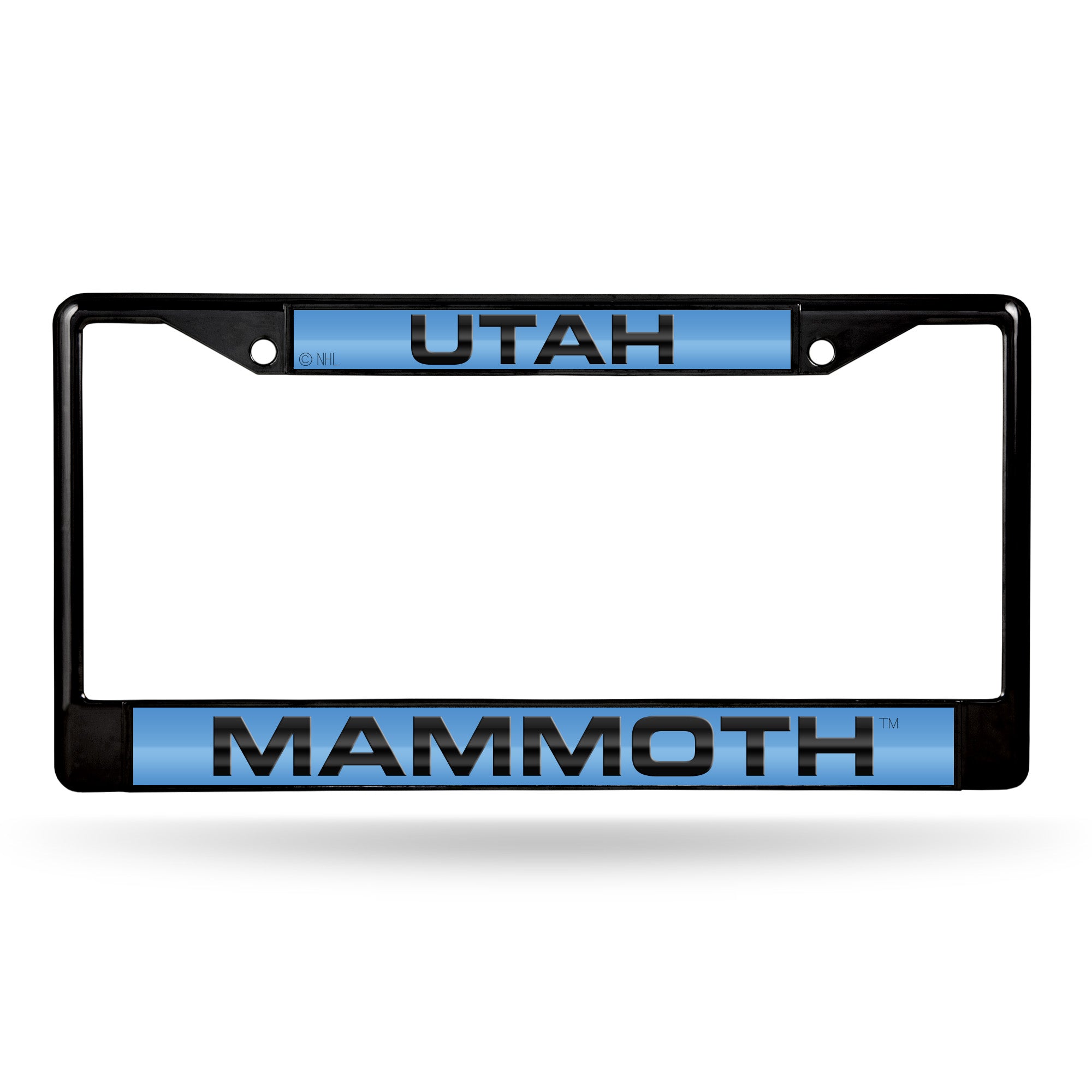 Utah Mammoth Black Laser Chrome License Plate Frame