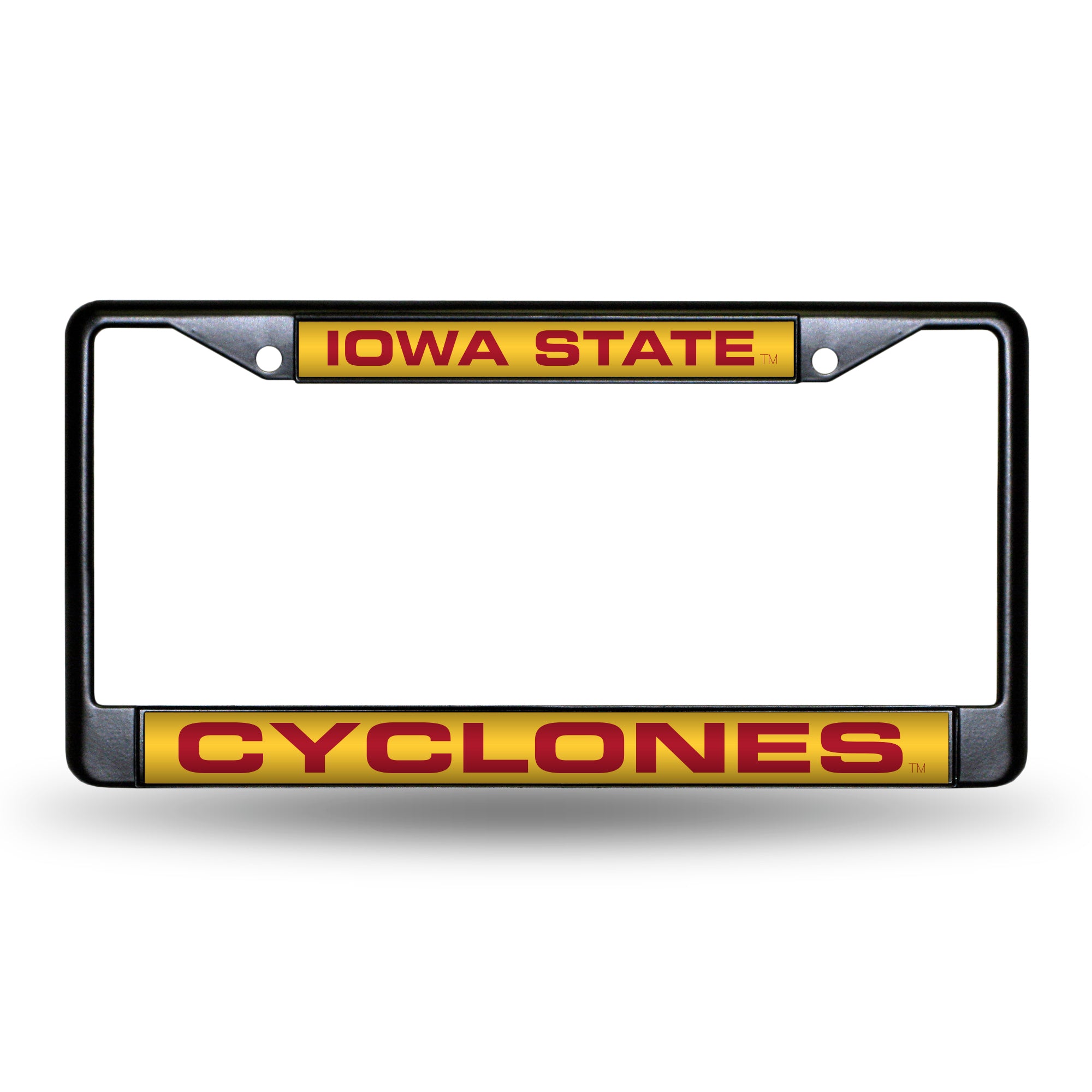 Iowas State Cyclones Black Laser Chrome 12 x 6 License Plate Frame