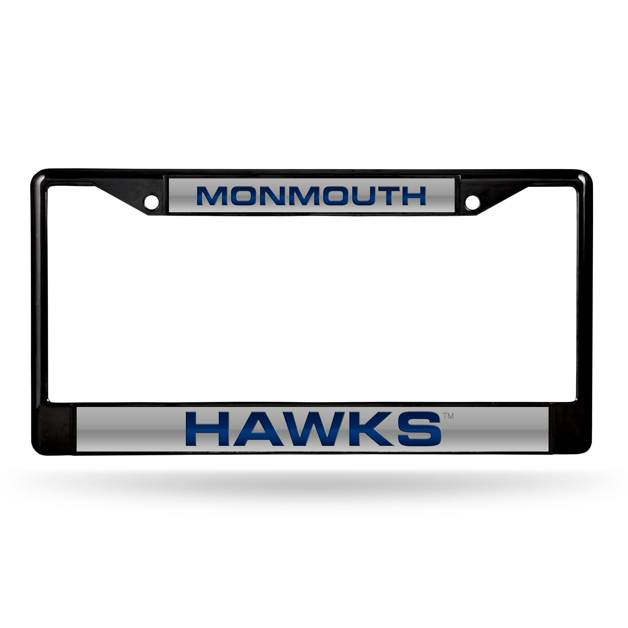 Monmouth University Hawks Black Laser Chrome Frame