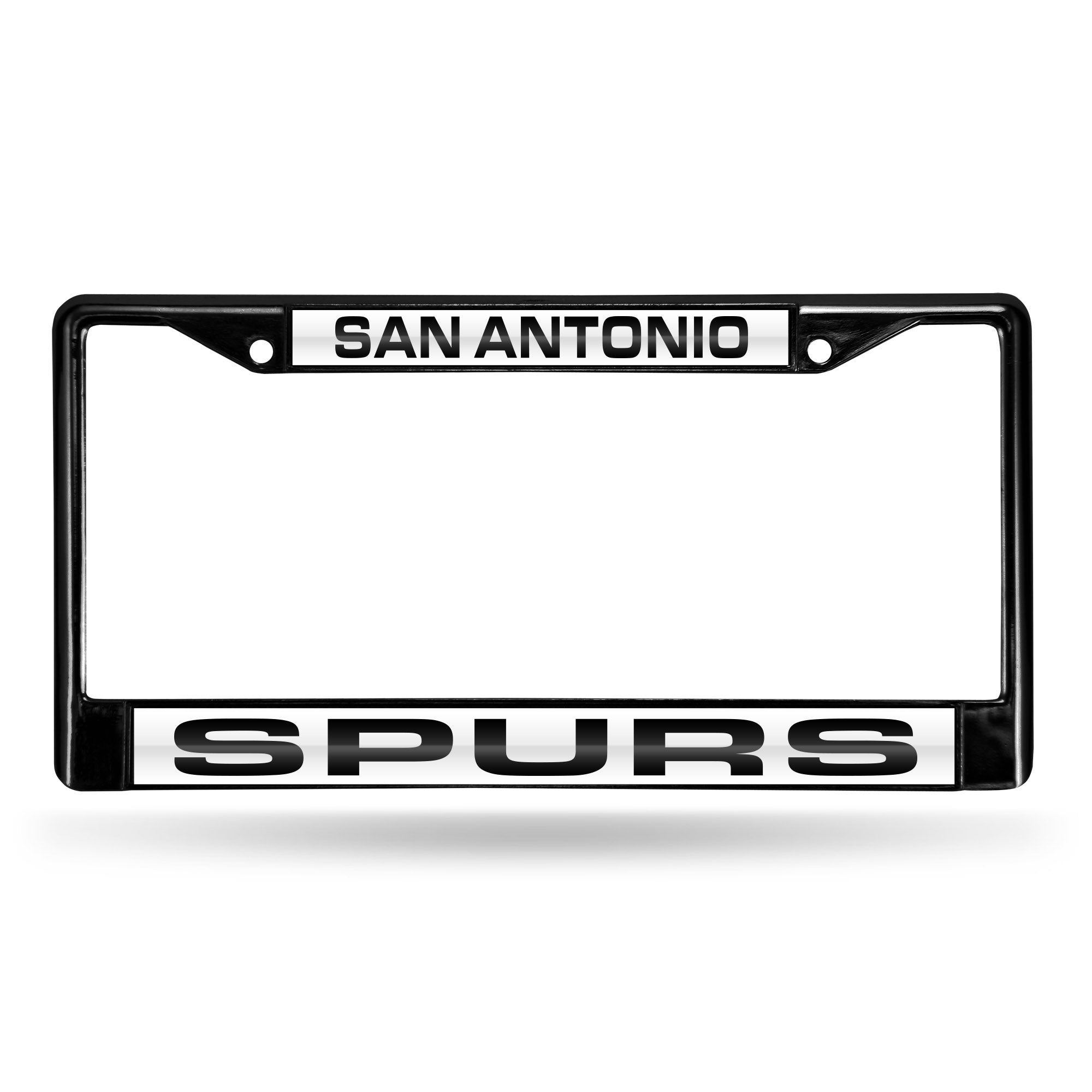 San Antonio Spurs Black Laser Chrome 12 x 6 License Plate Frame