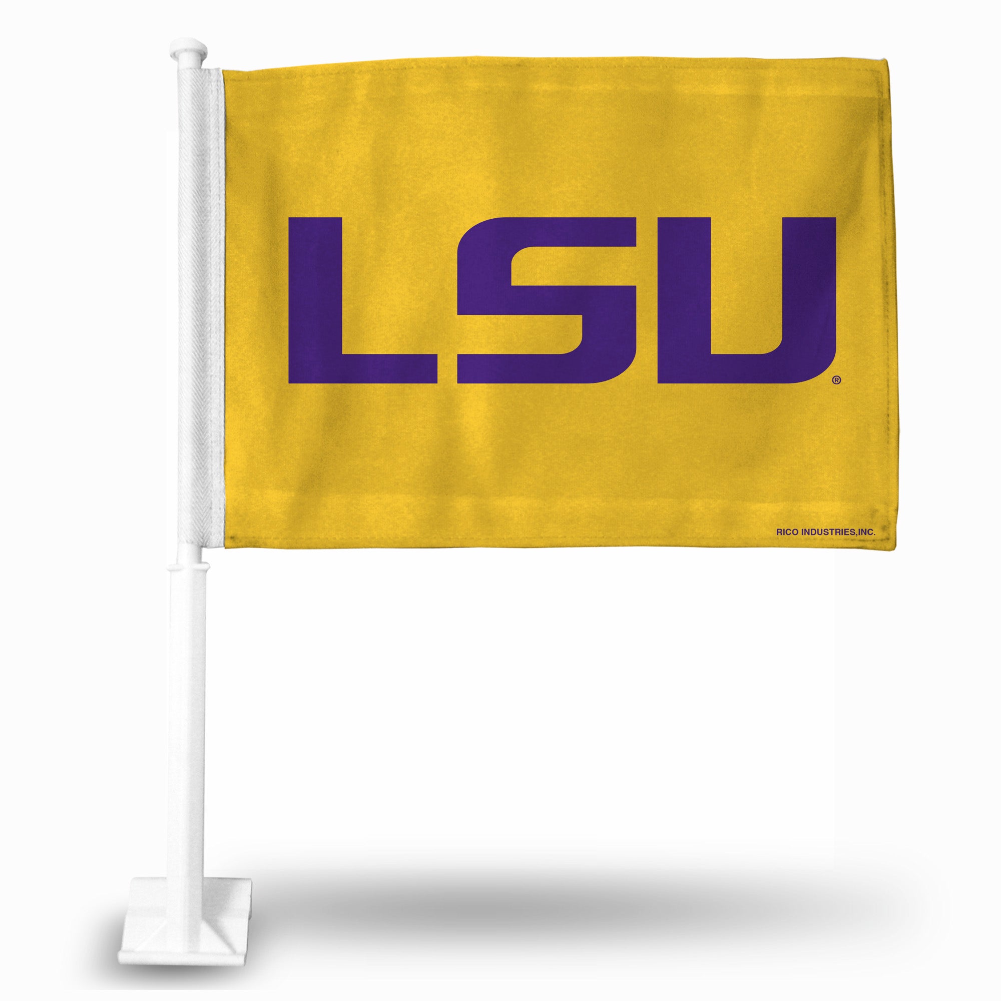 NCAA LSU Tigers Double Sided Car Flag - 16" x 19" - Strong Pole that H