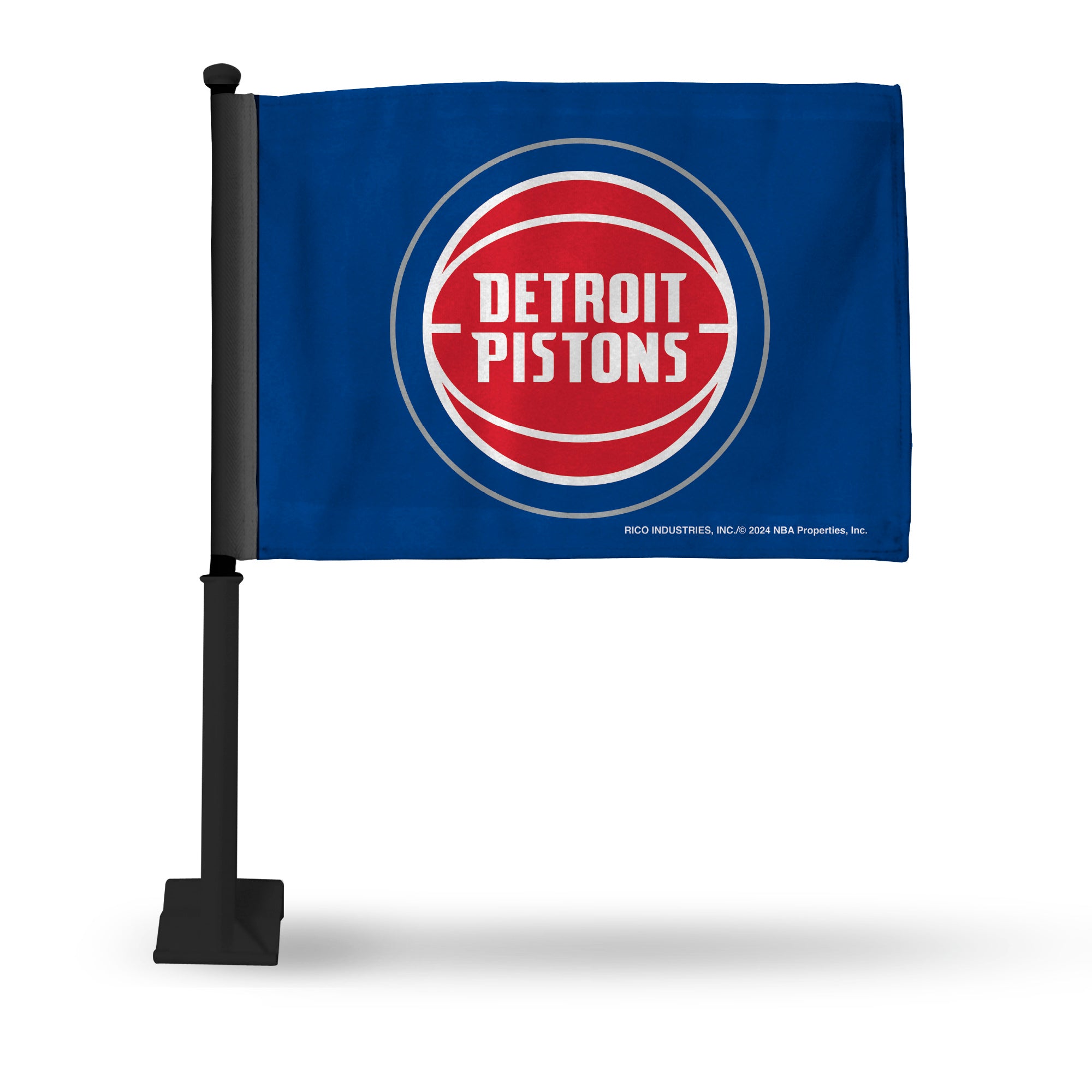 Detroit Pistons Car Flag - Black Pole