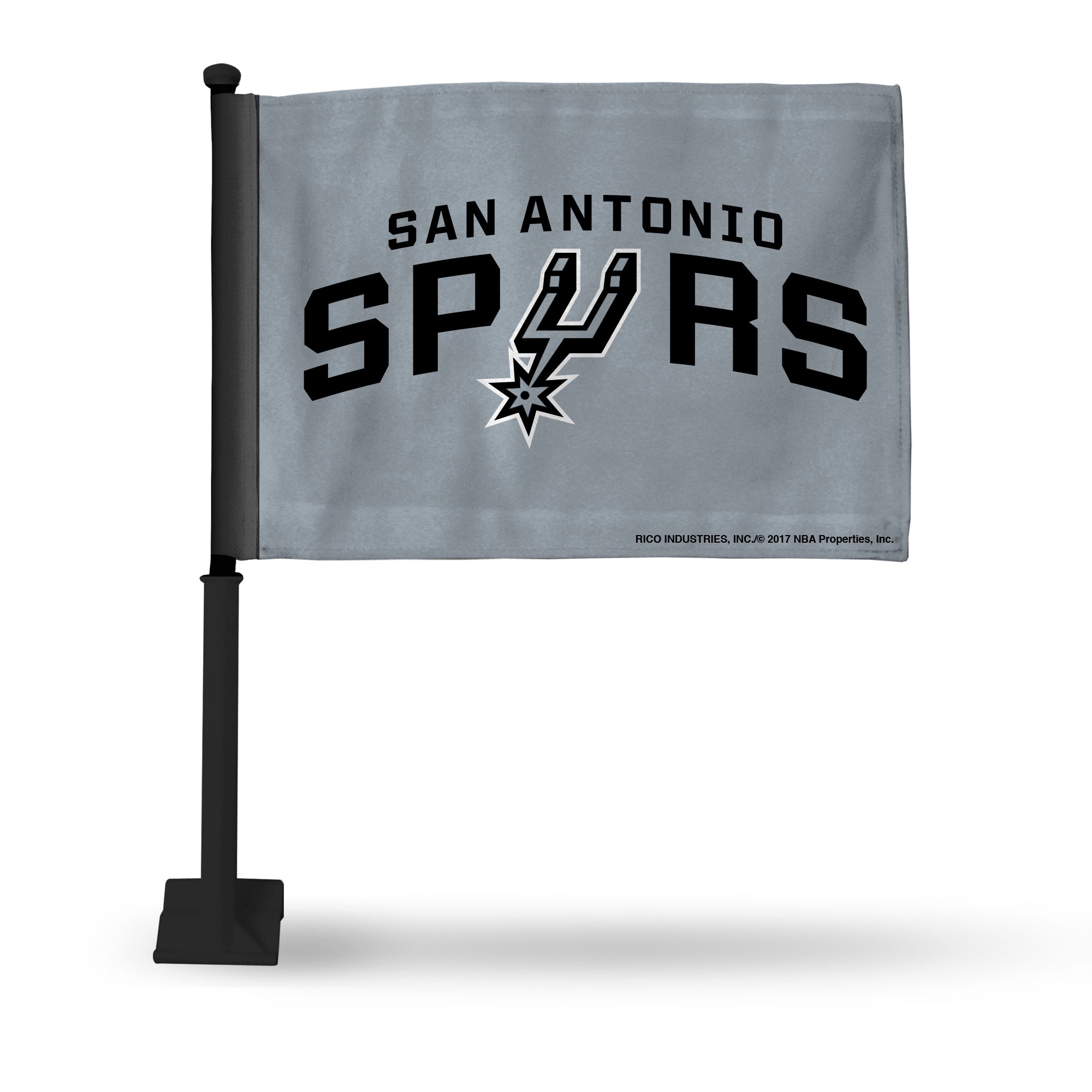 NBA San Antonio Spurs Double Sided Car Flag - 16" x 19" - Strong Black