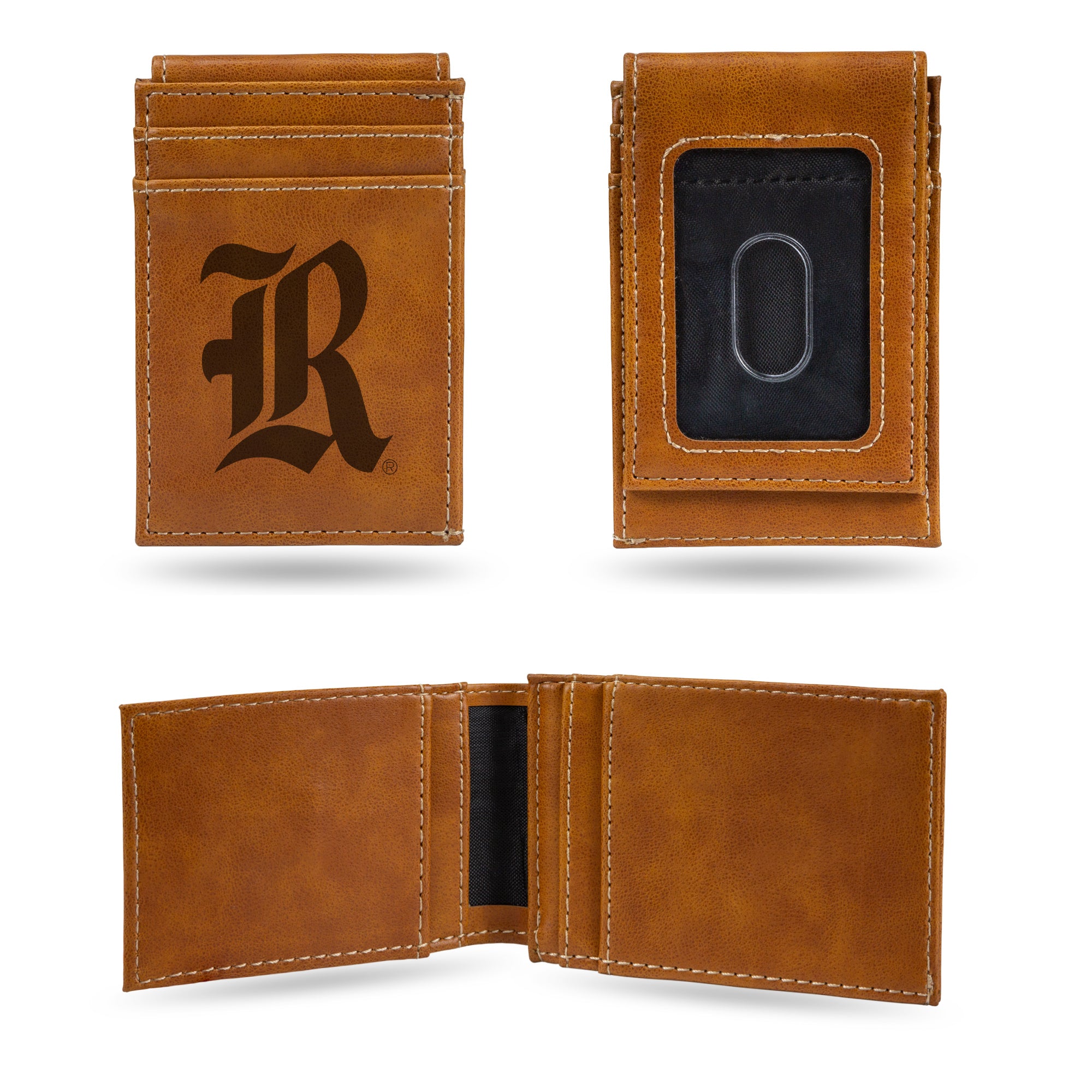 Rice University Laser Engraved Front Pocket Wallet - Brown