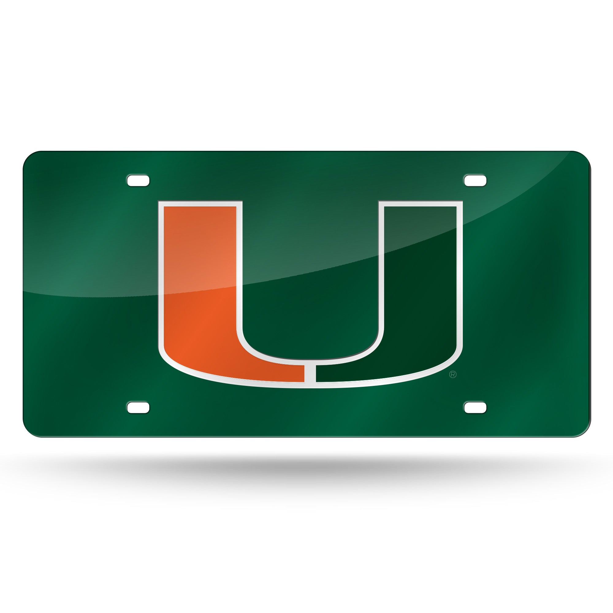 Miami Hurricanes Color Laser Cut Auto Tag