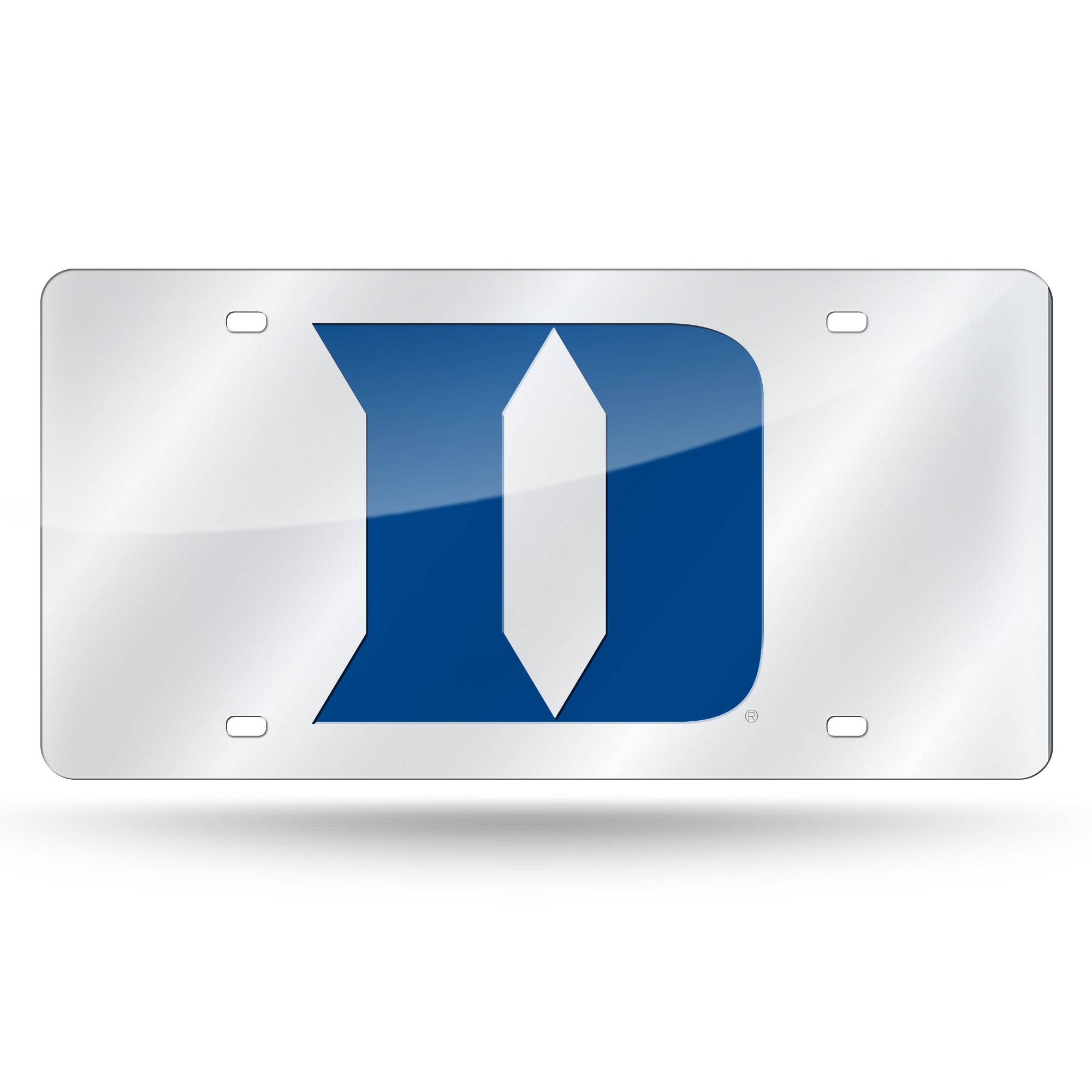 Duke Blue Devils Silver Laser Cut Auto Tag