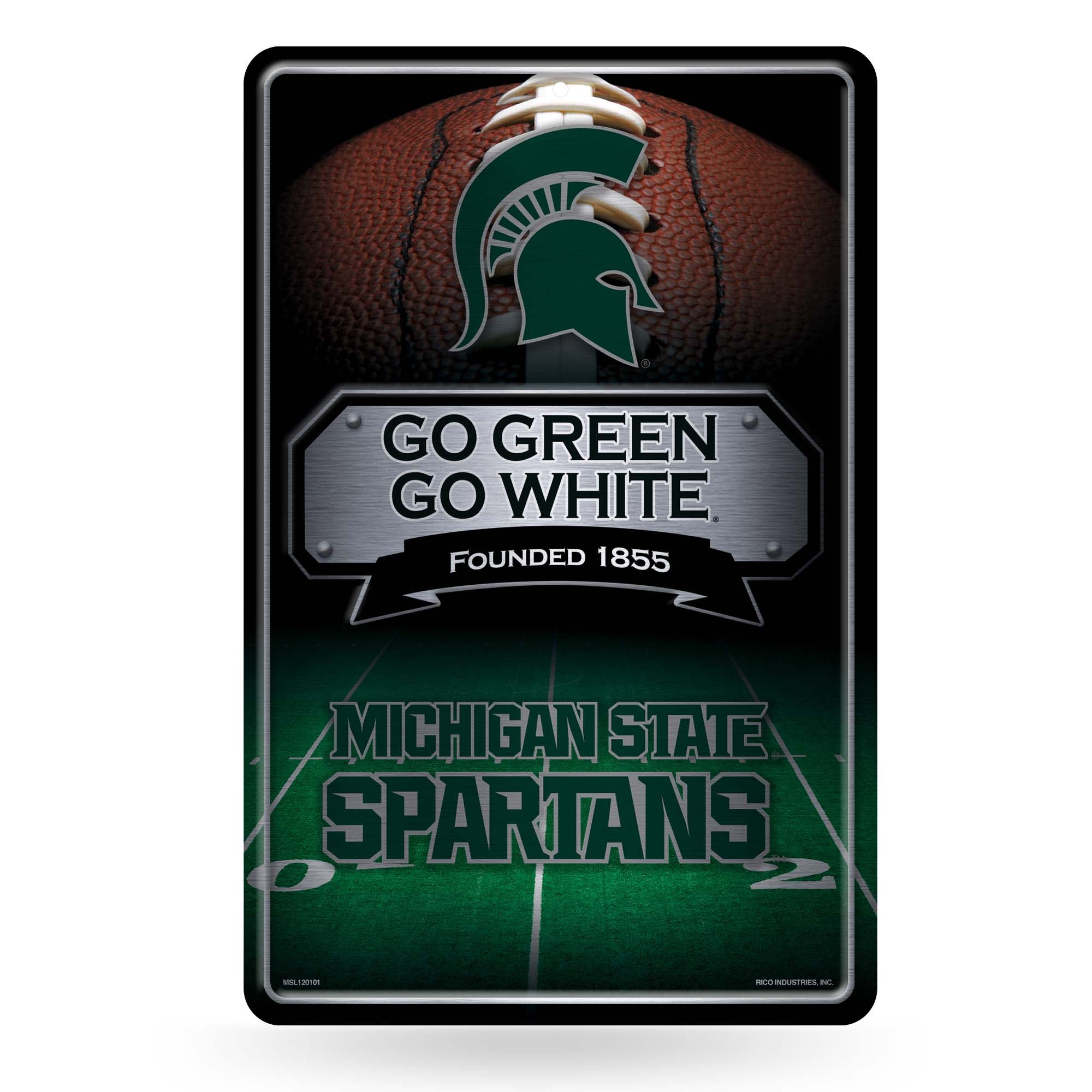 Michigan State 11X17 Large Embossed Metal Wall Sign