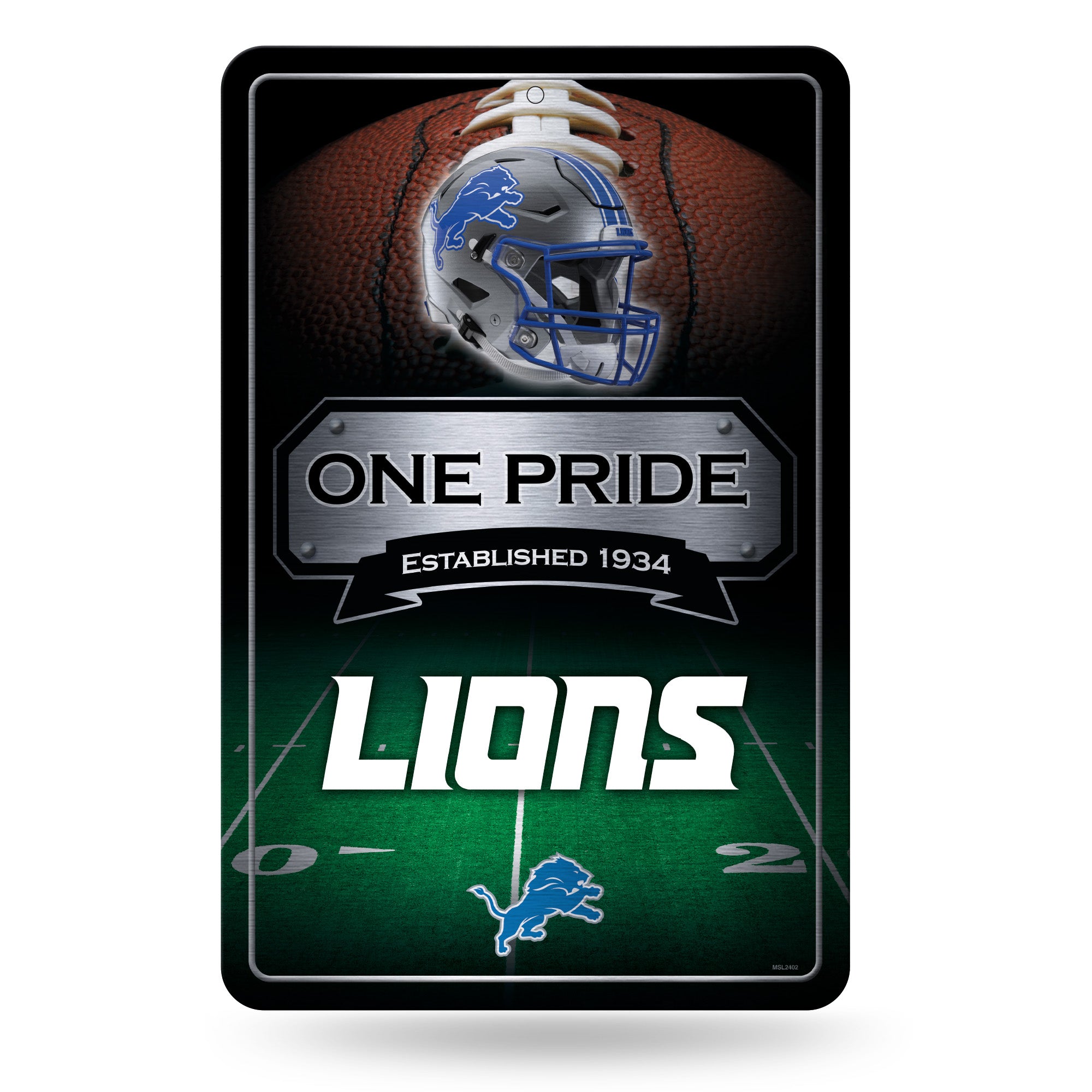 Detroit Lions Large Embossed Metal Wall Sign (11X17")