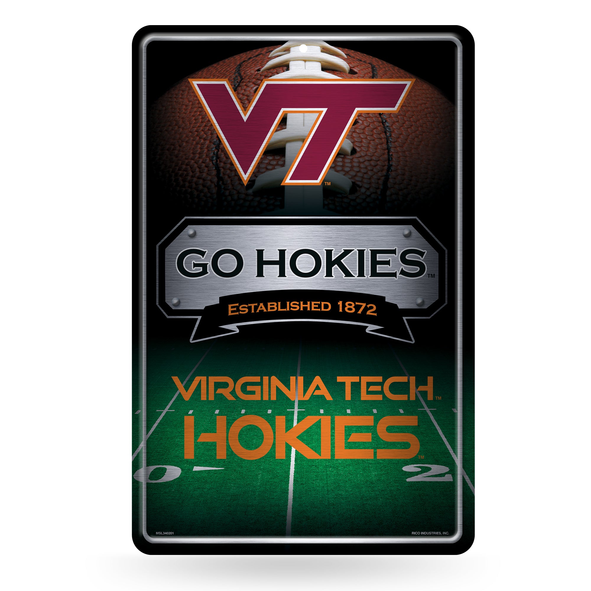 Virginia Tech Large Embossed Metal Wall Sign (11X17)