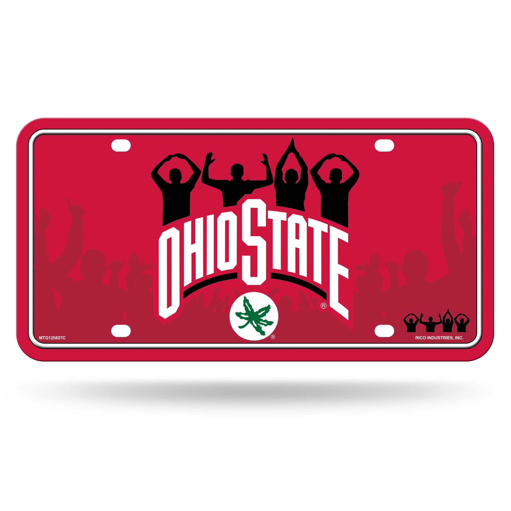 Ohio State Buckeyes O-H-I-O Hand Sign Metal Auto Tag