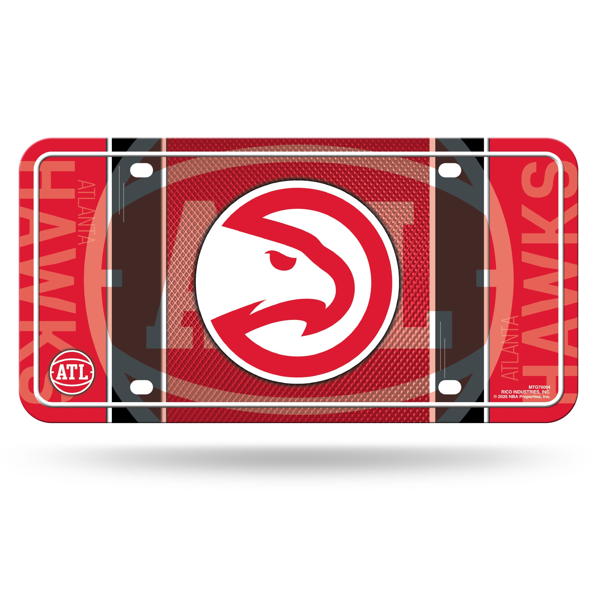 Atlanta Hawks Metal Auto Tag