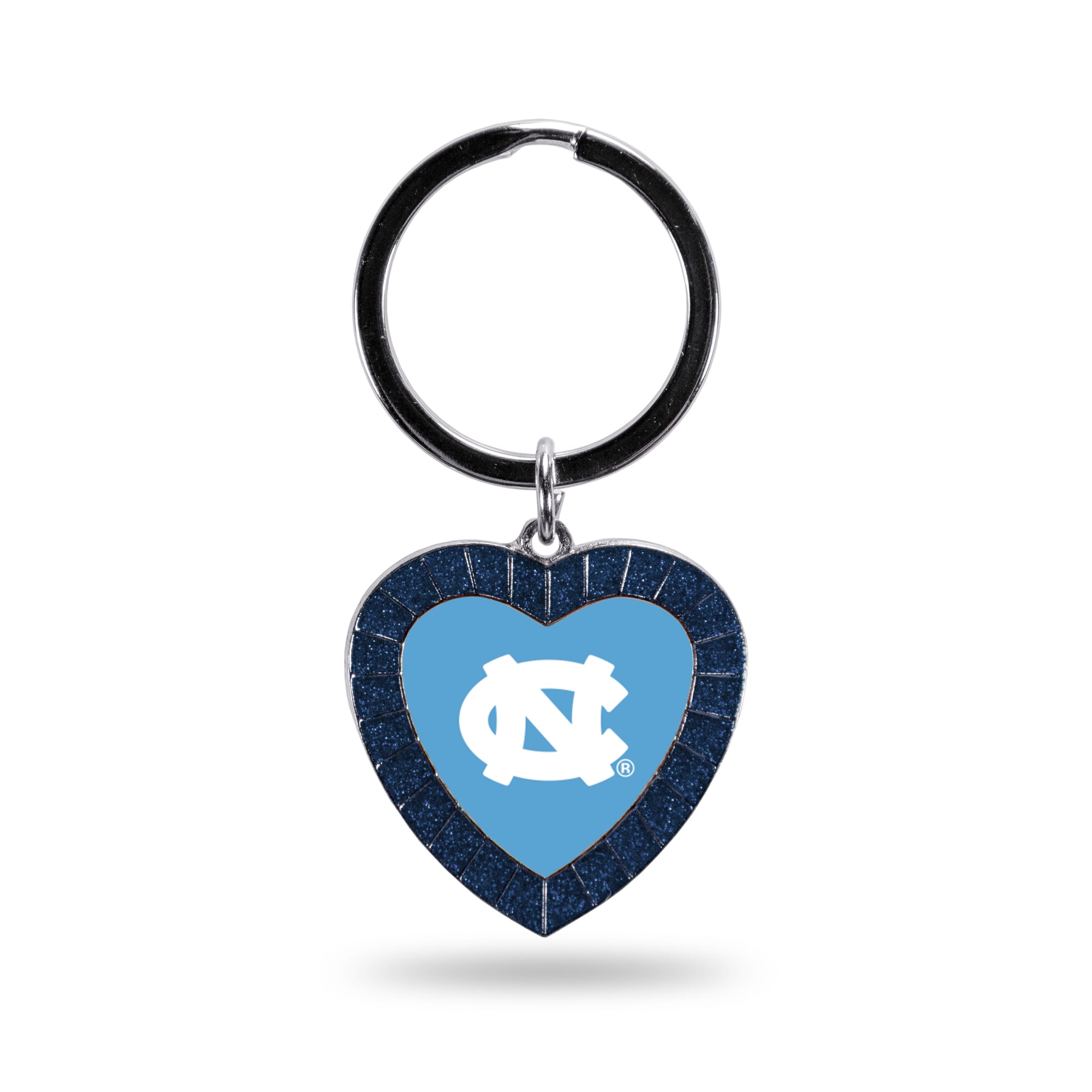North Carolina University Navy Rhinestone Heart Keychain
