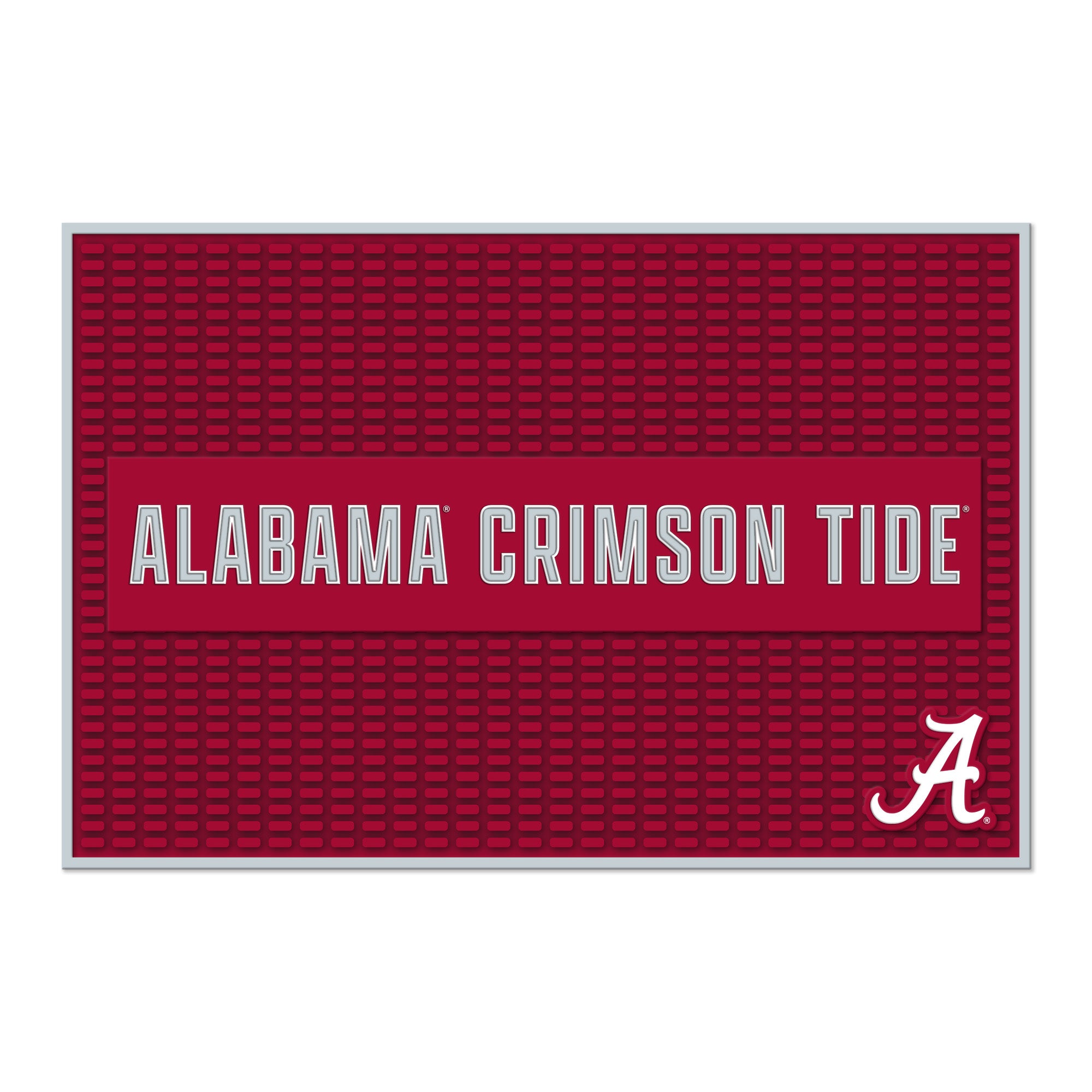 Alabama Crimson Tide Large 12" X 18" Molded PVC Bar Mat