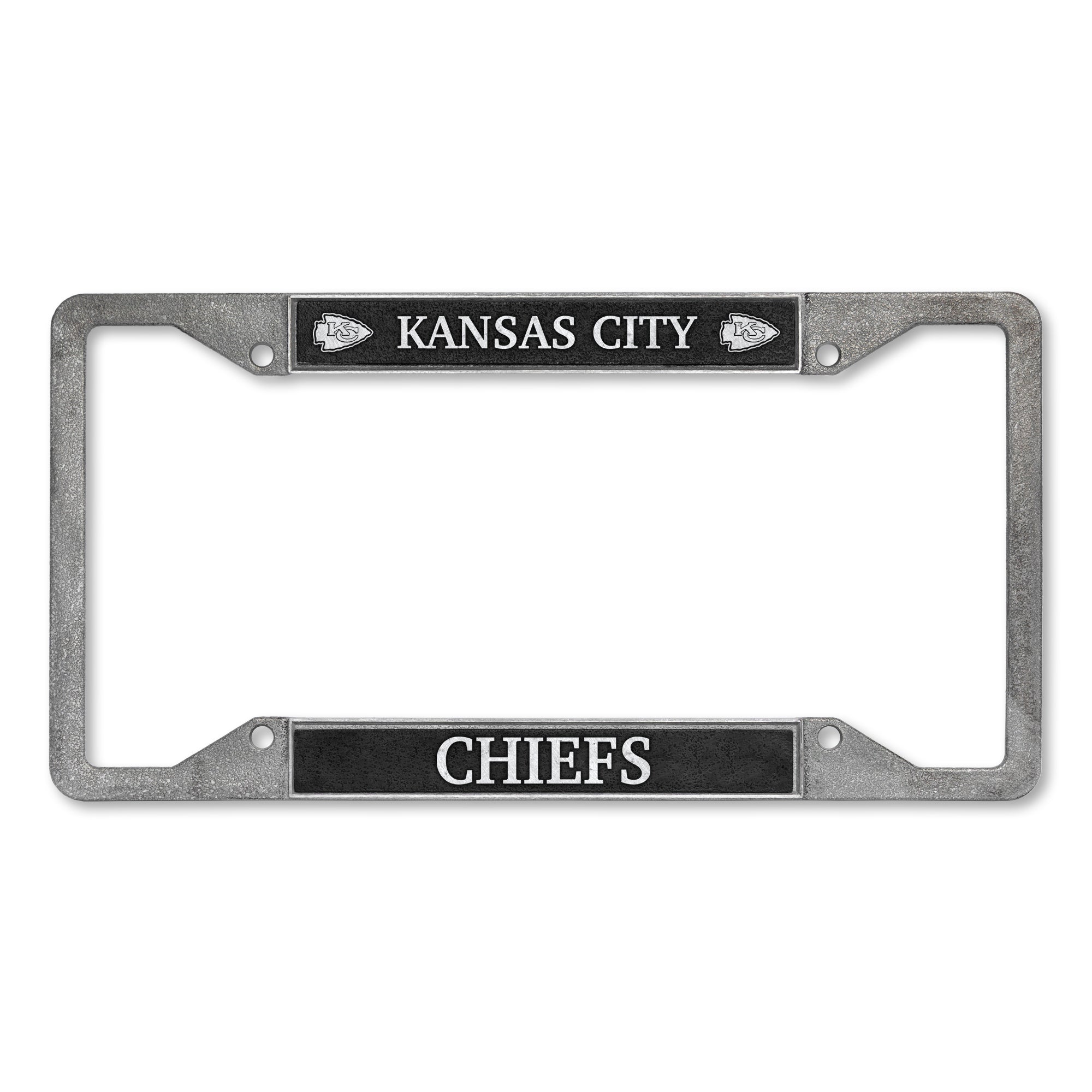 Kansas City Chiefs 4-Corner Pewter Style License Plate Frame