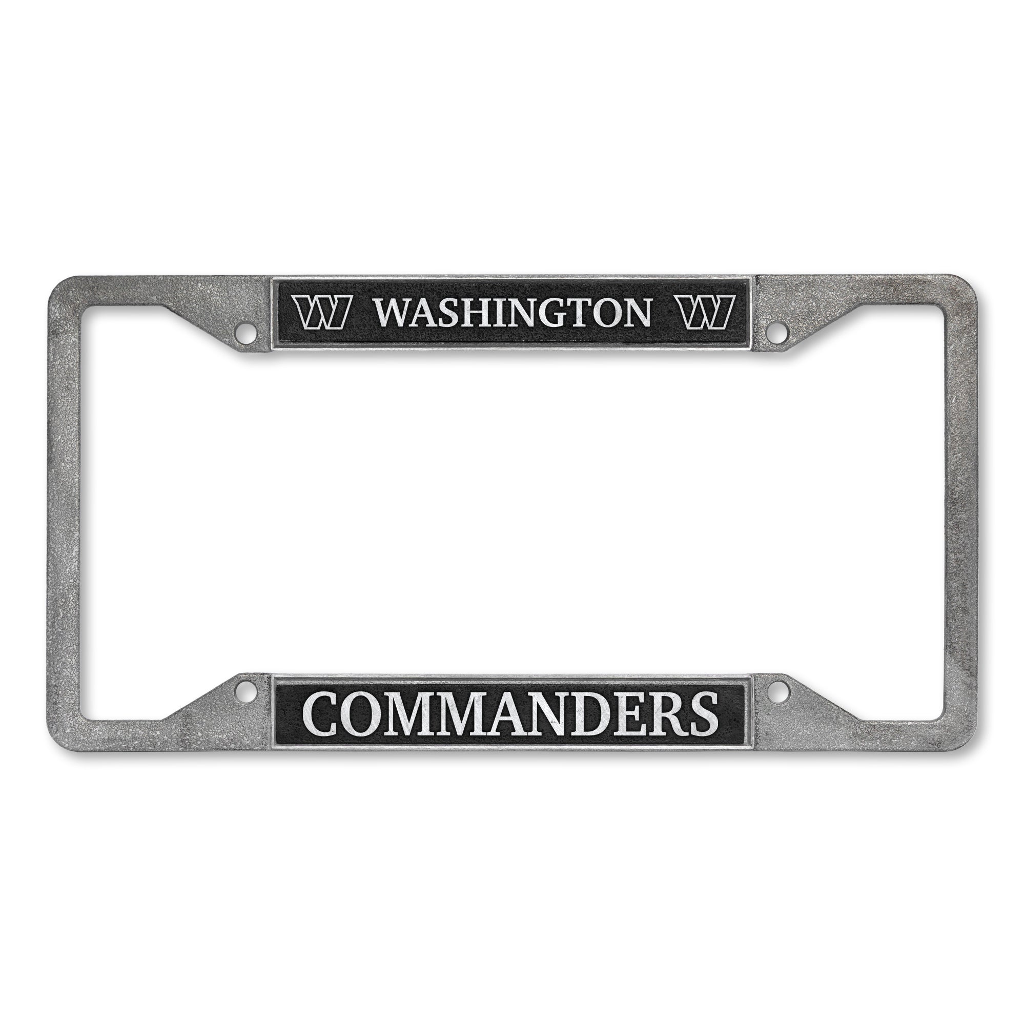 Washington Commanders 4-Corner Pewter Style License Plate Frame