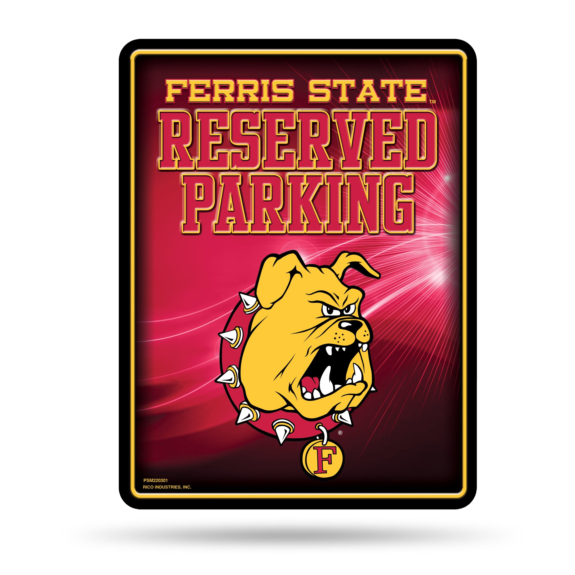 NCAA Ferris State Bulldogs 8.5" x 11" Metal Parking Sign - Great for M