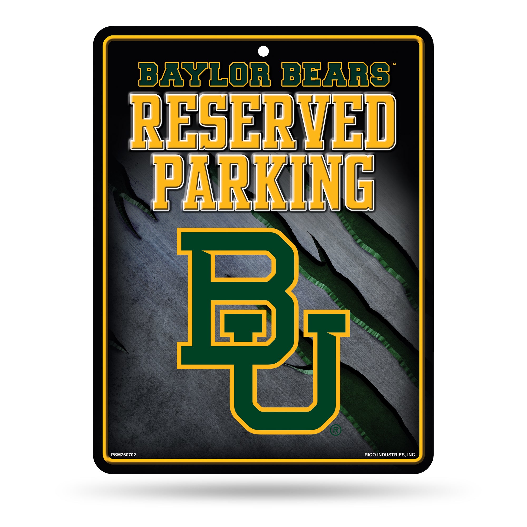 NCAA Baylor Bears 8.5" x 11" Metal Parking Sign - Great for Man Cave,