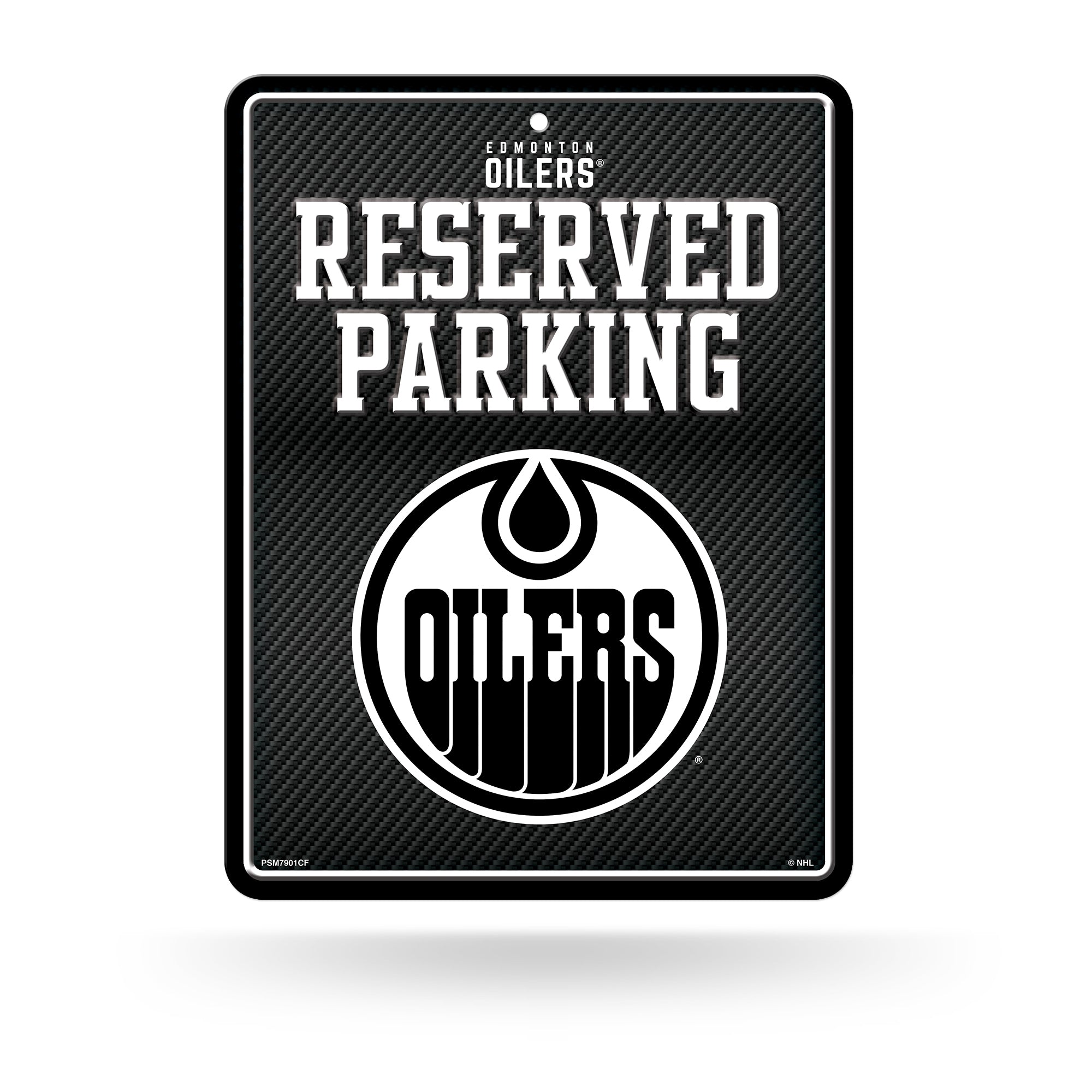 Oilers - Carbon Fiber Design - Metal Parking Sign