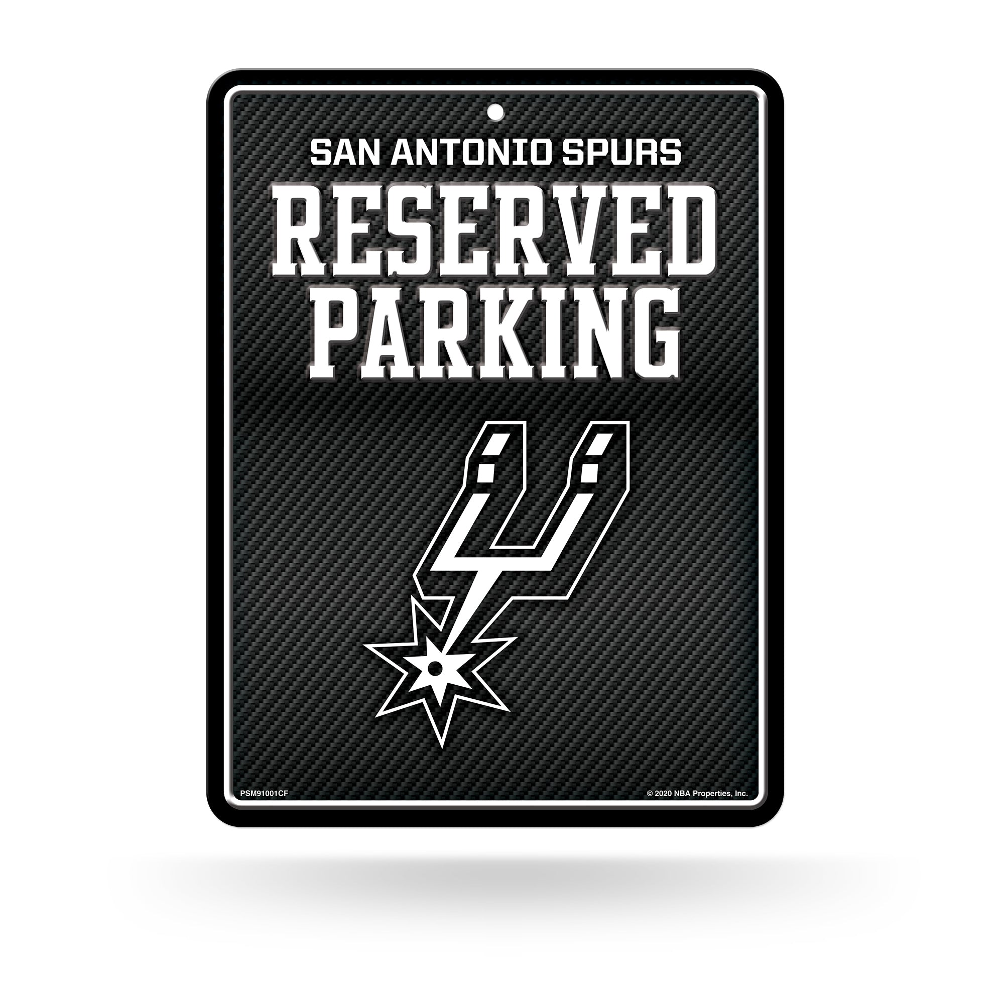 NBA San Antonio Spurs 8.5" x 11" Carbon Fiber Metal Parking Sign - Gre