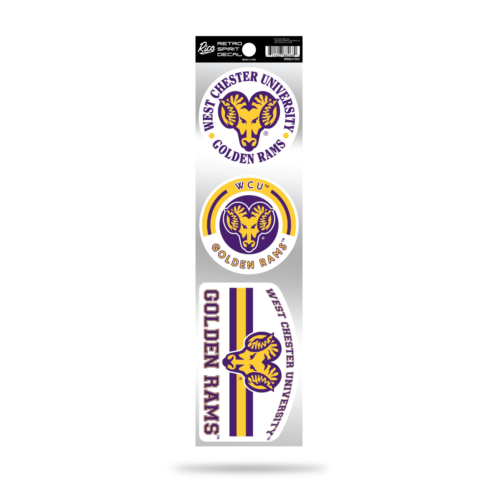 West Chester Golden Rams 3-Piece Retro Spirit Decals