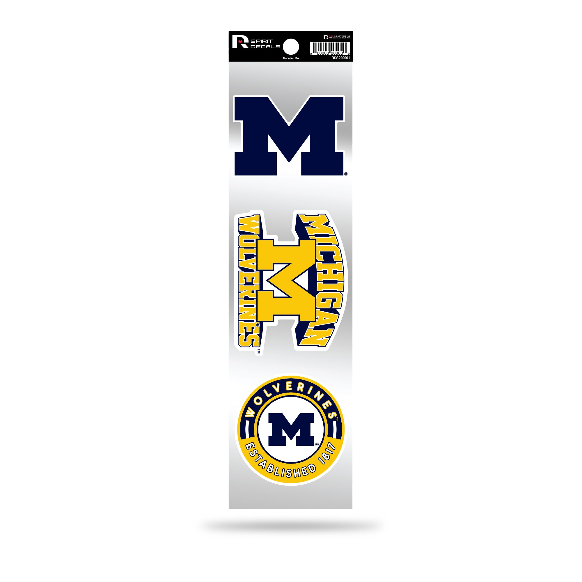 Michigan University 3-Piece Retro Spirit Decals