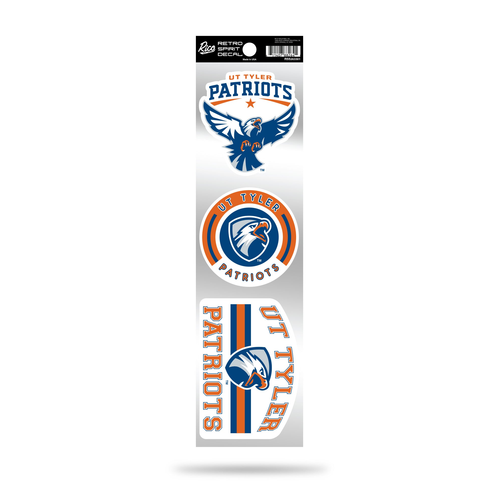 Texas-Tyler Patriots 3-Piece Retro Spirit Decals