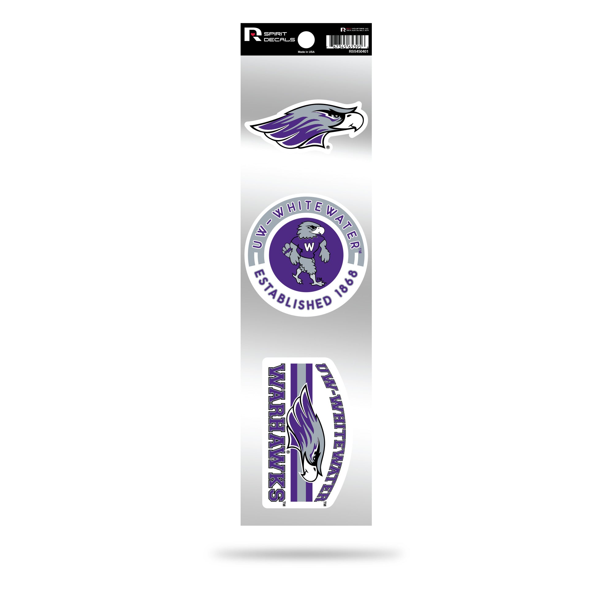 Wisconsin - Whitewater 3-Piece Retro Spirit Decals