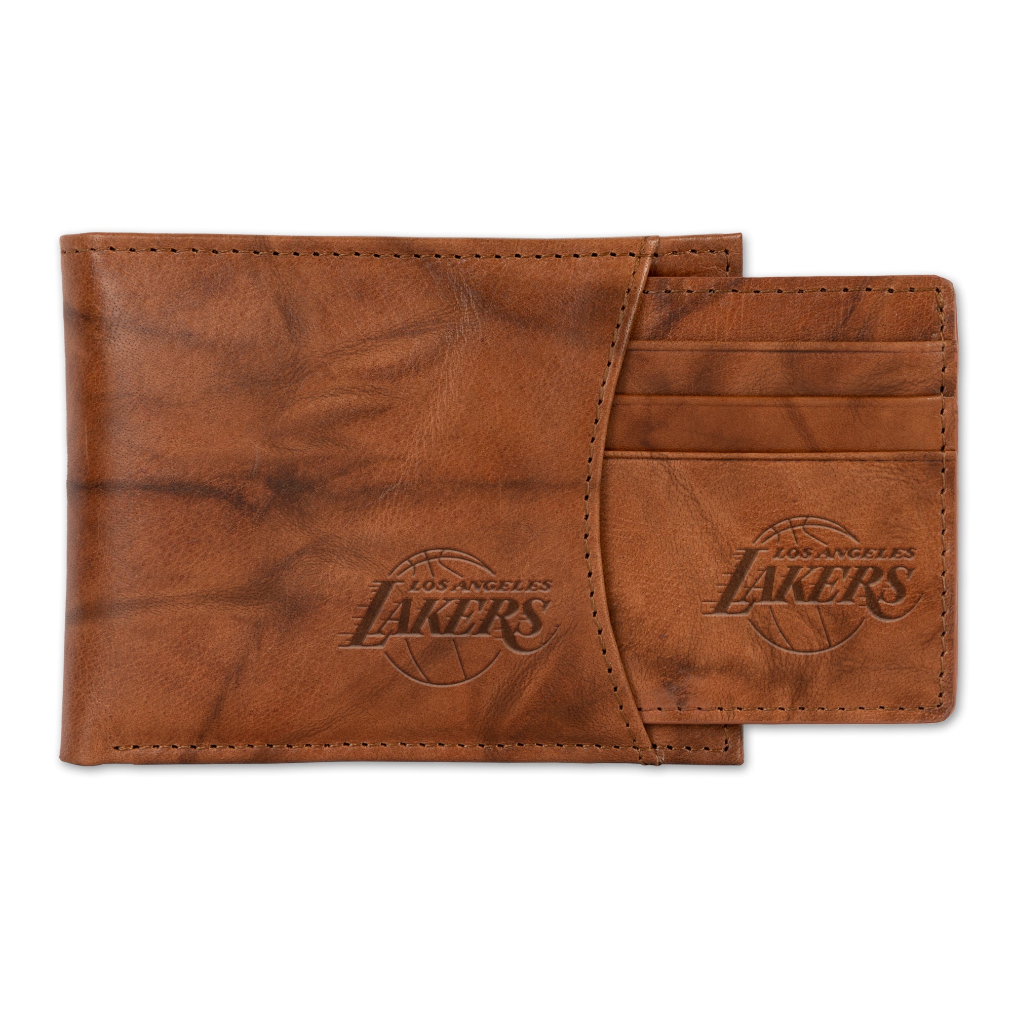 Lakers Genuine Leather 2-In-1 Slider Wallet Set