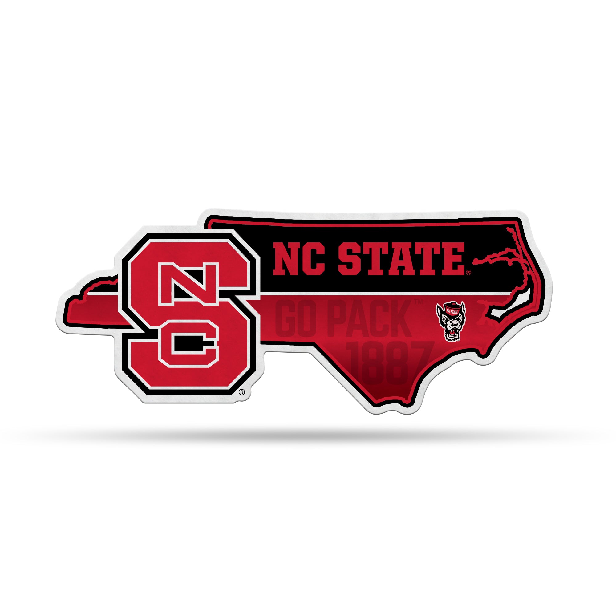 NCAA N.Carolina State Wolfpack Classic State Shape Cut Pennant - Home