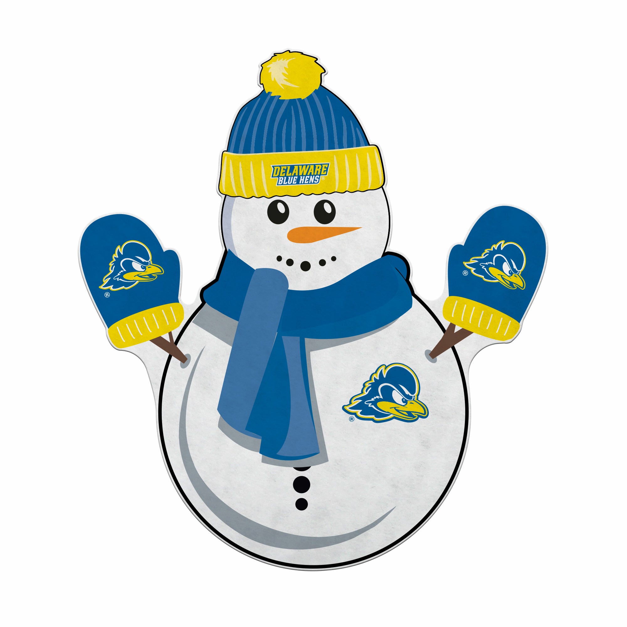 Delaware Fightin Blue Hens Shape Cut Pennant - Snowman